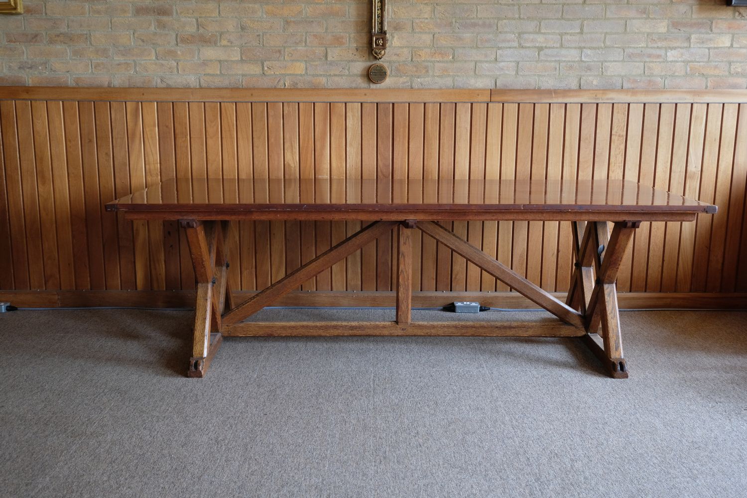 Lot 609 - Refectory Table. A Victorian oak refectory