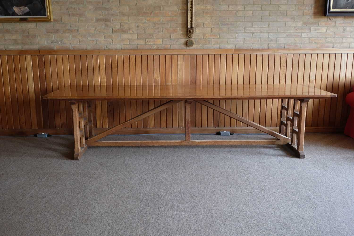 Lot 611 - Refectory Table. A Victorian oak refectory
