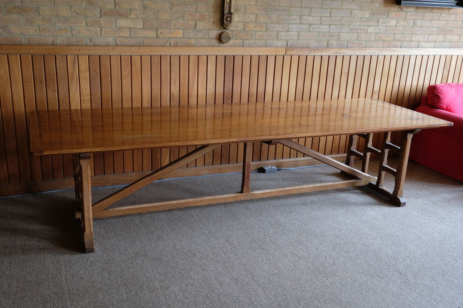 Lot 611 - Refectory Table. A Victorian oak refectory