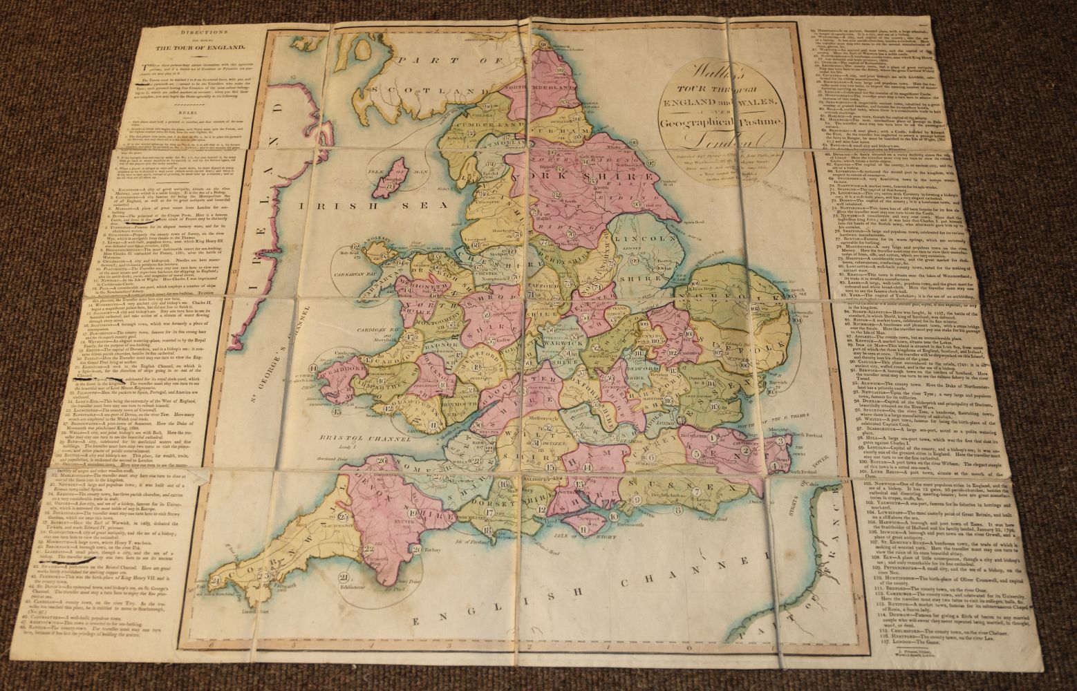 Lot 126 - Map Game. Wallis (J.), Wallis's Tour Through
