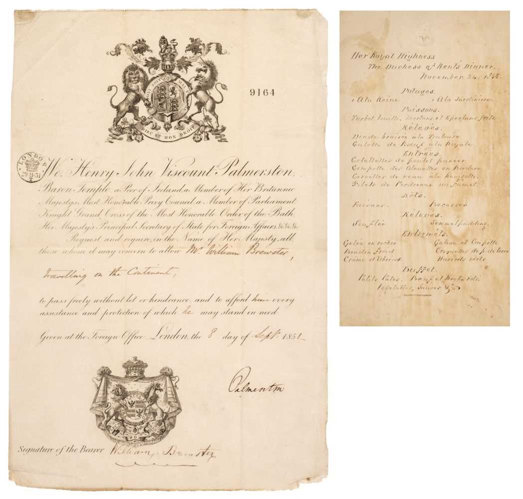 Lot 316 - Royal Menus. Her Royal Highness The Duchess