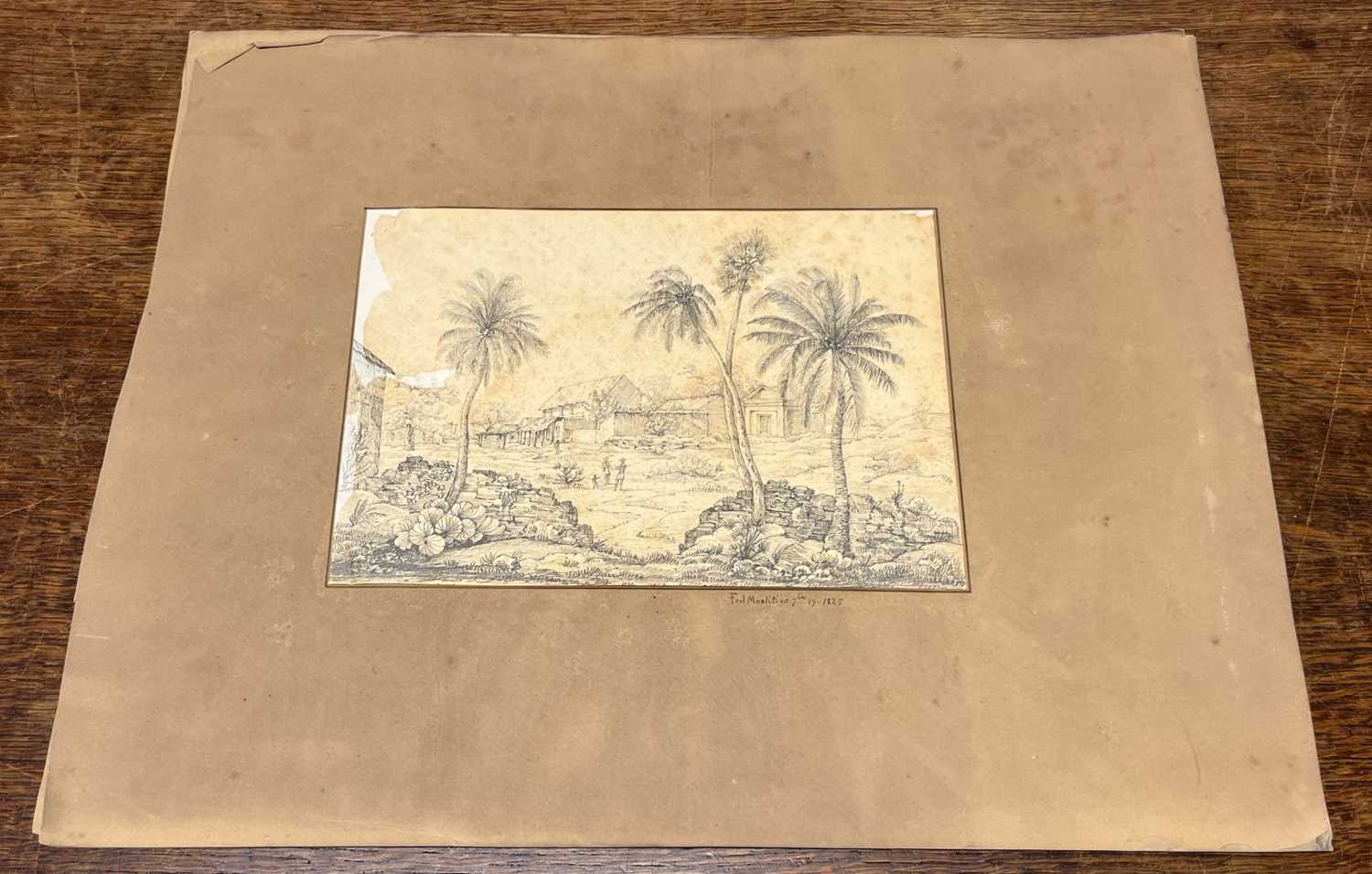 Lot 183 - Ceylon. A group of 3 pencil drawings of
