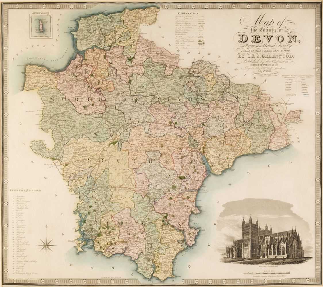 Lot 95 - Devon. Greenwood (C. & J.), Map of the County