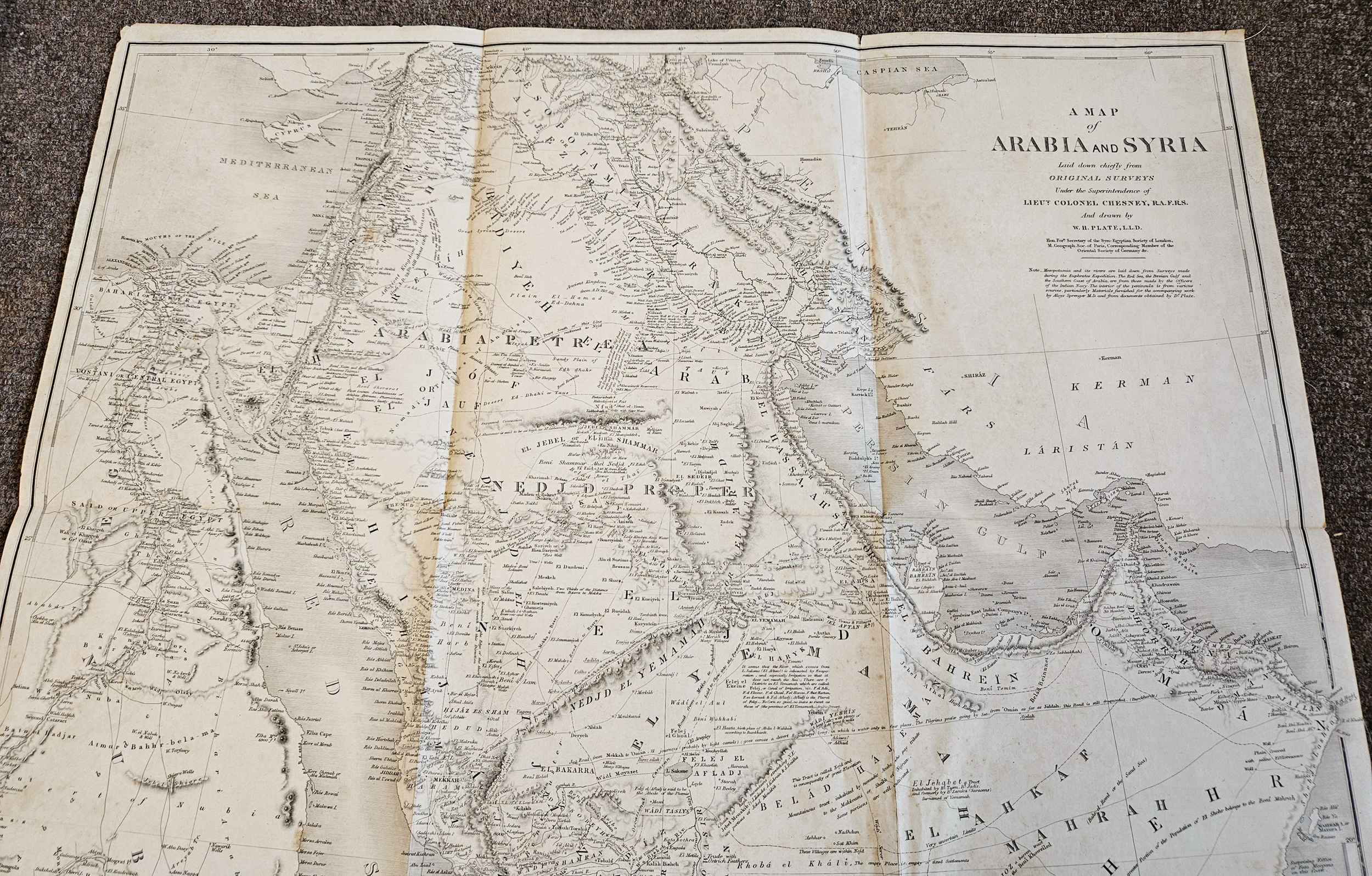 Lot 196 - Arabia. Chesney (Lieut. Colonel), A Map of