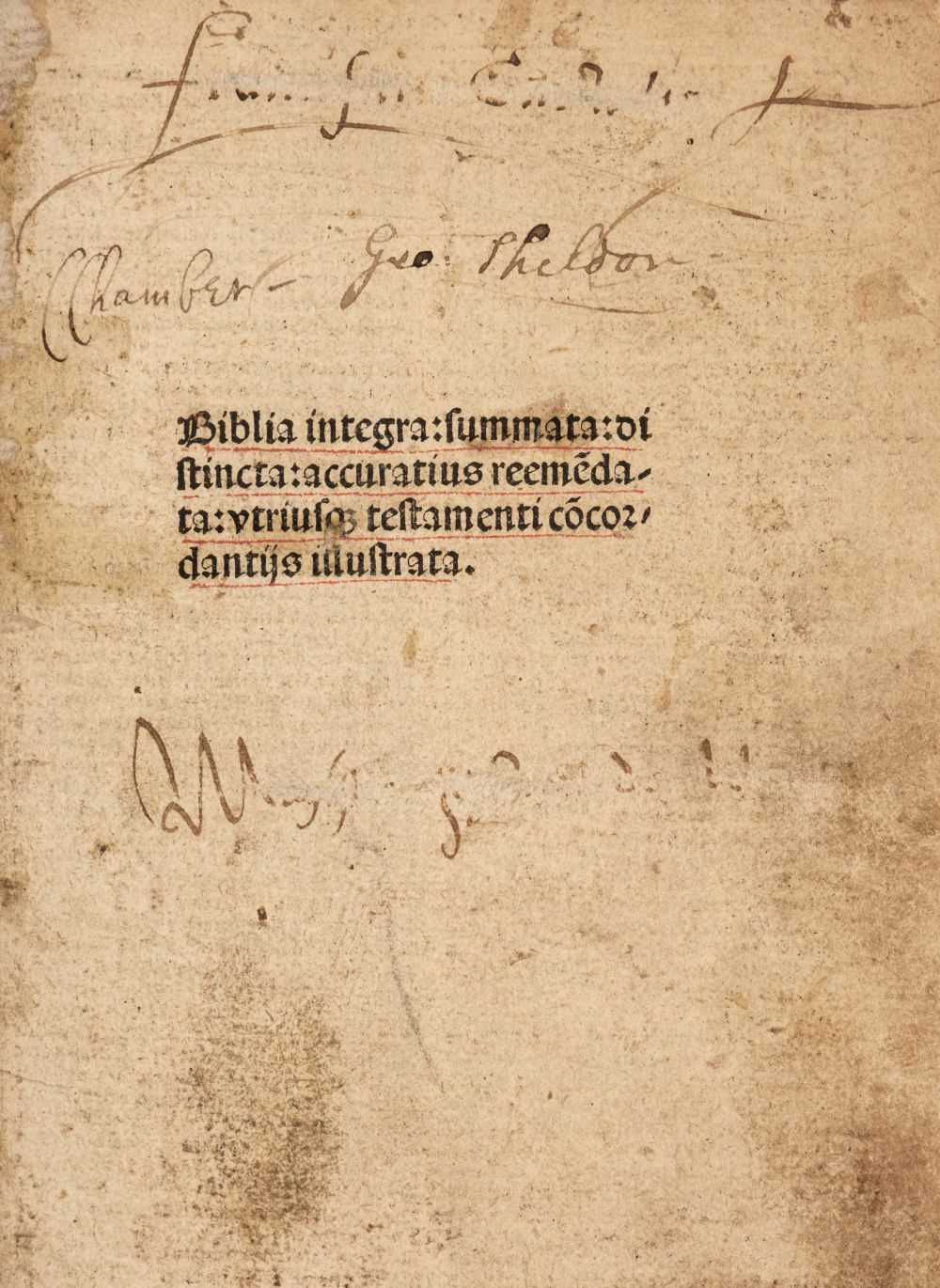Lot 15 - Bible [Latin]. Biblia integra..., 1495