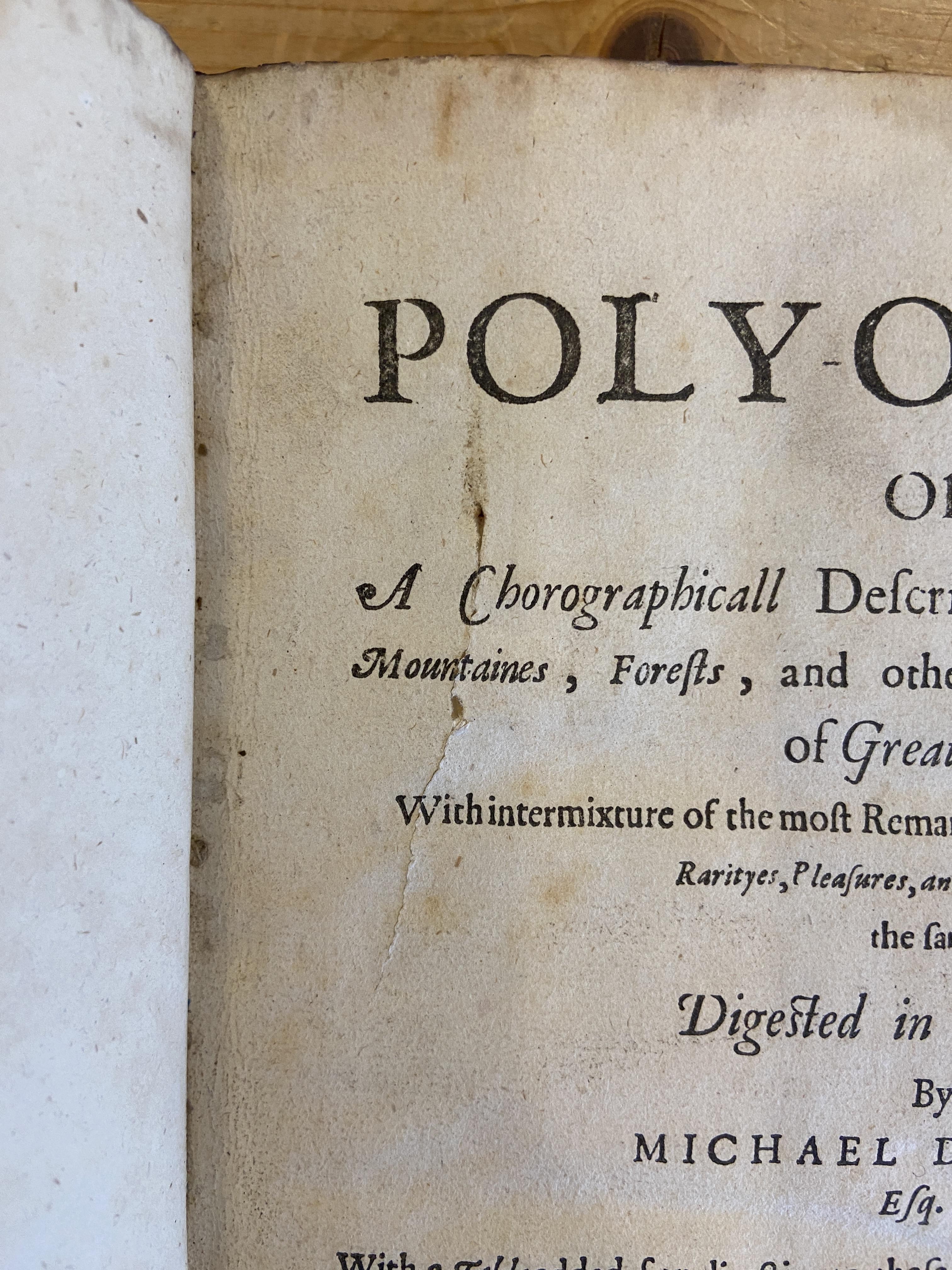 Lot 43 - Drayton (Michael). Poly Olbion..., London: