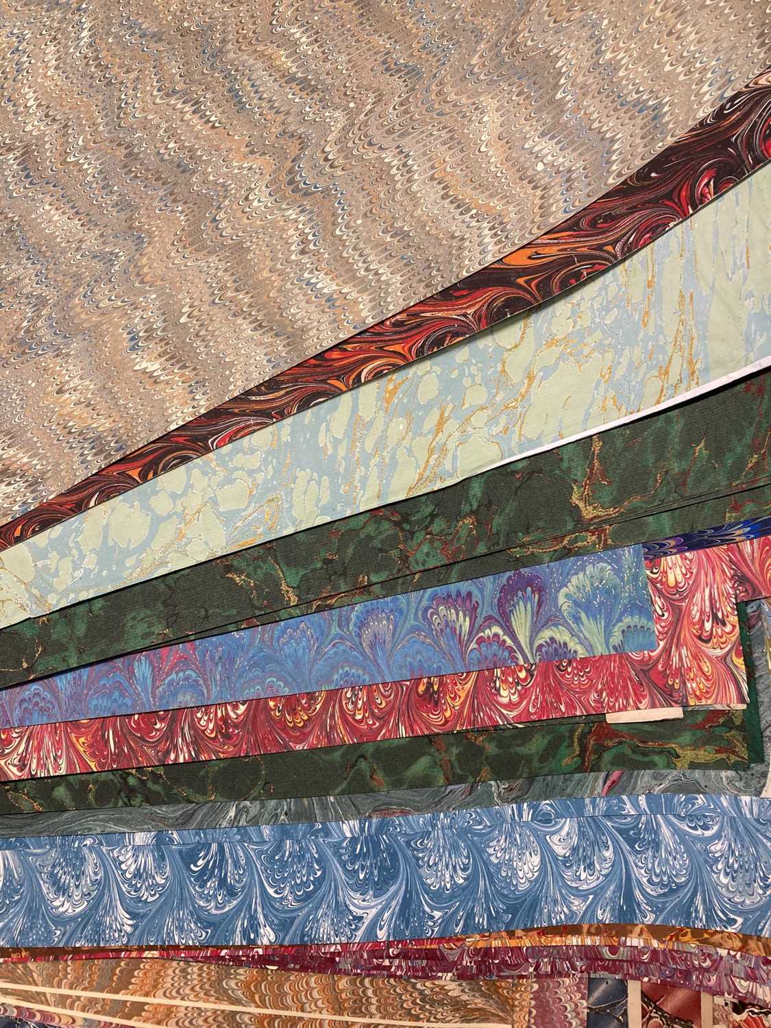 Lot 215 - Marbled Paper. An assortment of handmade and