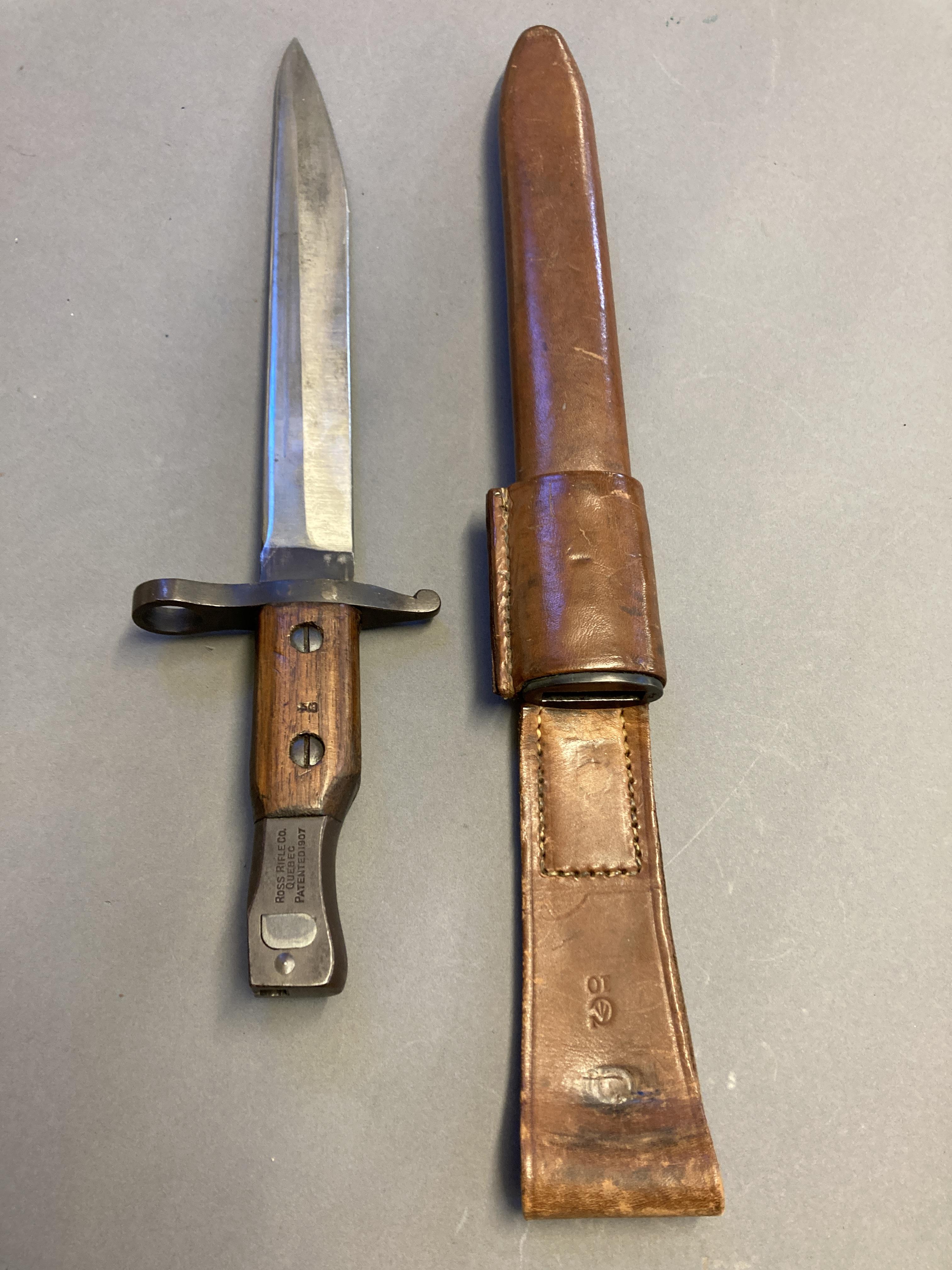Lot 301 - Bayonet. Canadian Ross Rifle Co P1907