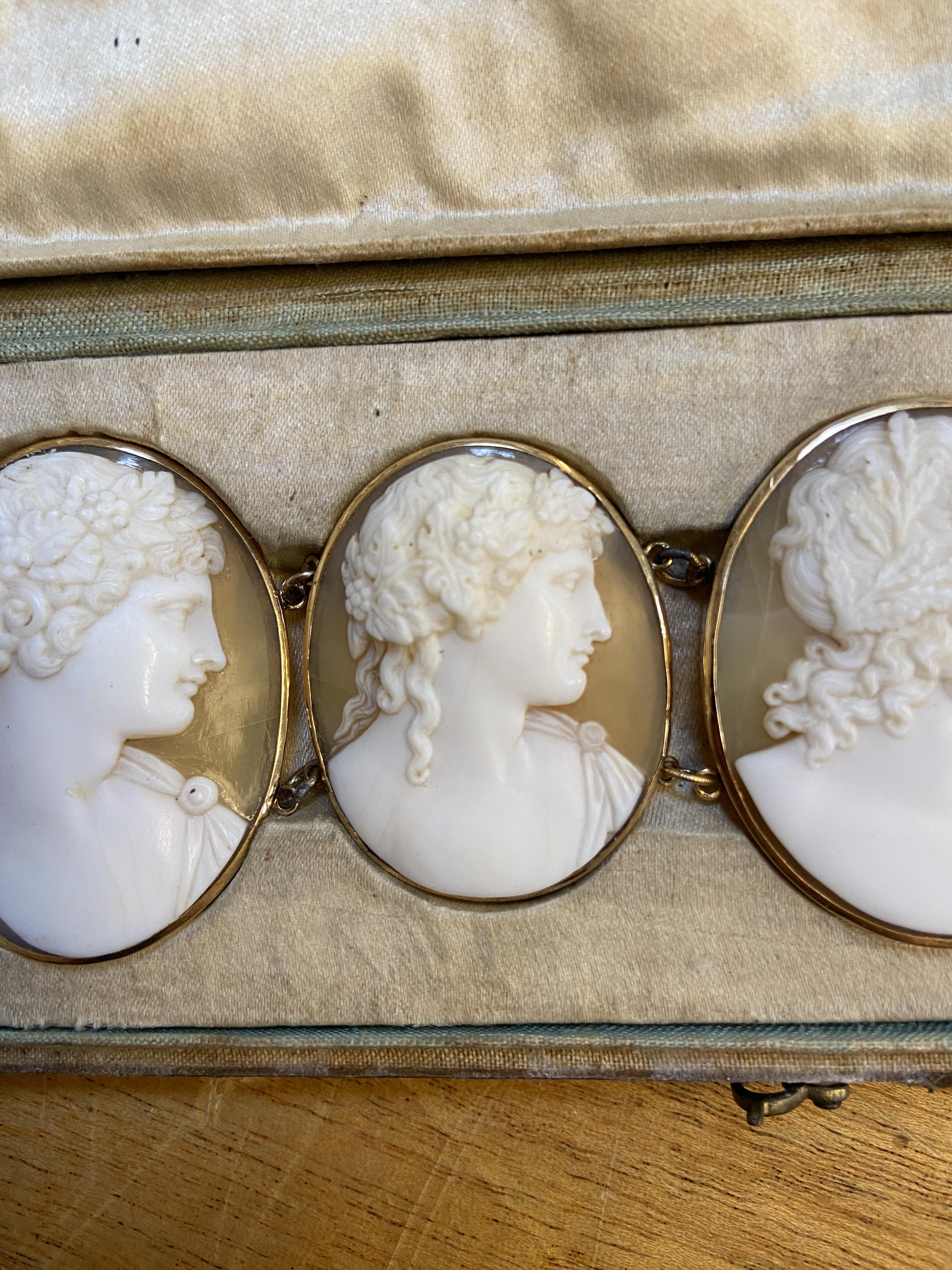 Lot 227 - Cameos. Victorian cameo bracelets and