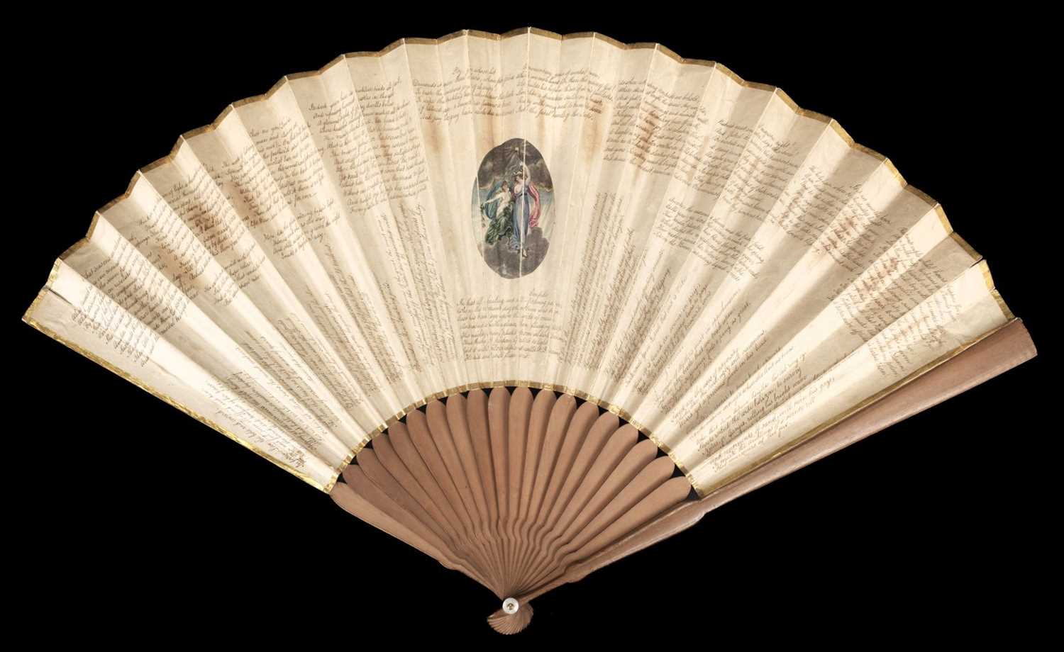 Lot 463 - Manuscript fan. A Regency fan with