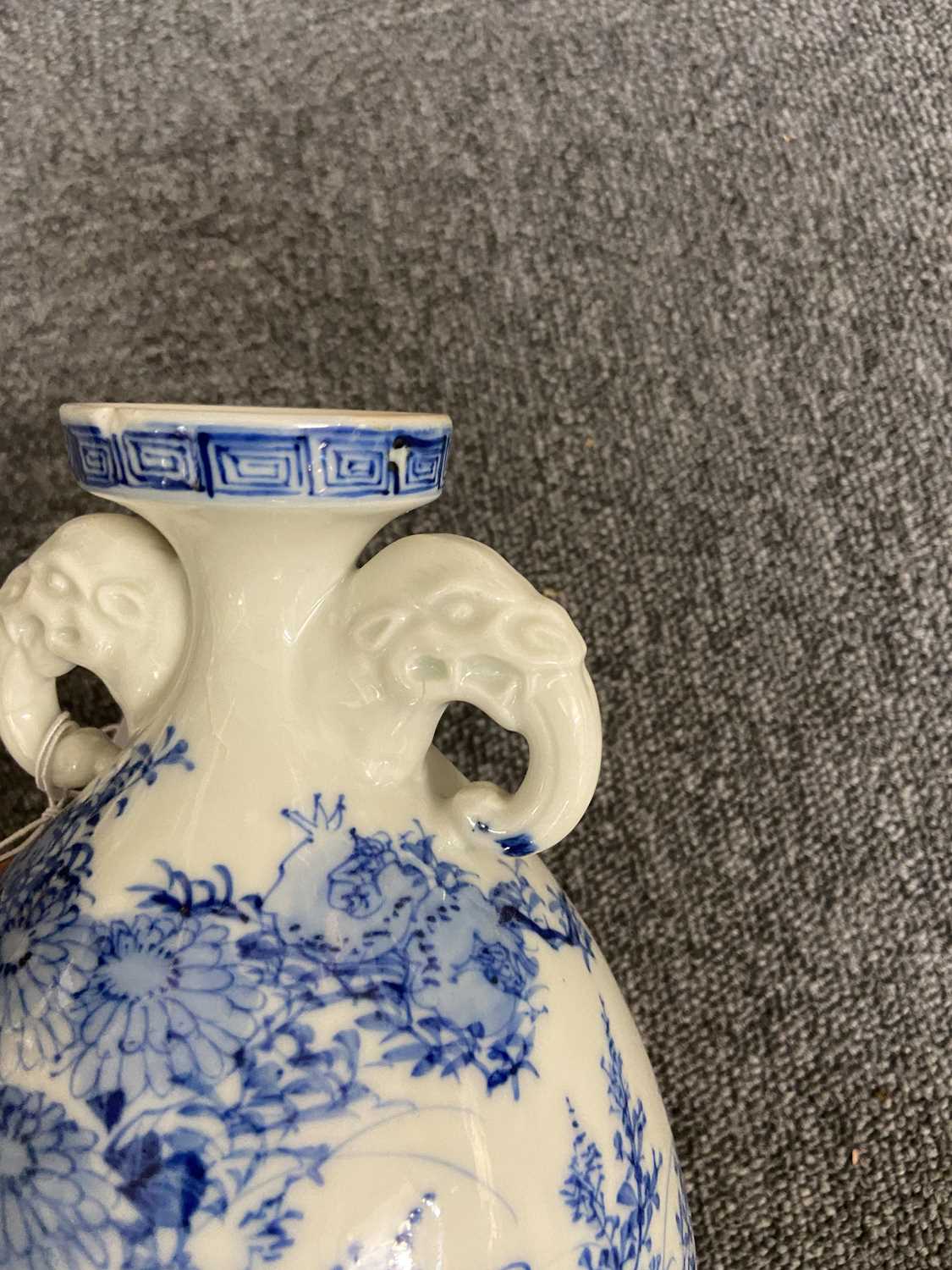 Lot 145 - Vase. Japanese Seto blue and white porcelain