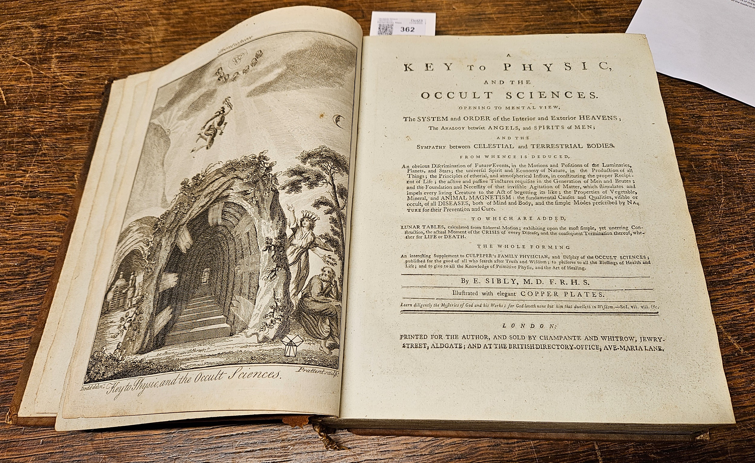 Lot 362 - Sibly (Ebenezer). A Key to Physic and the