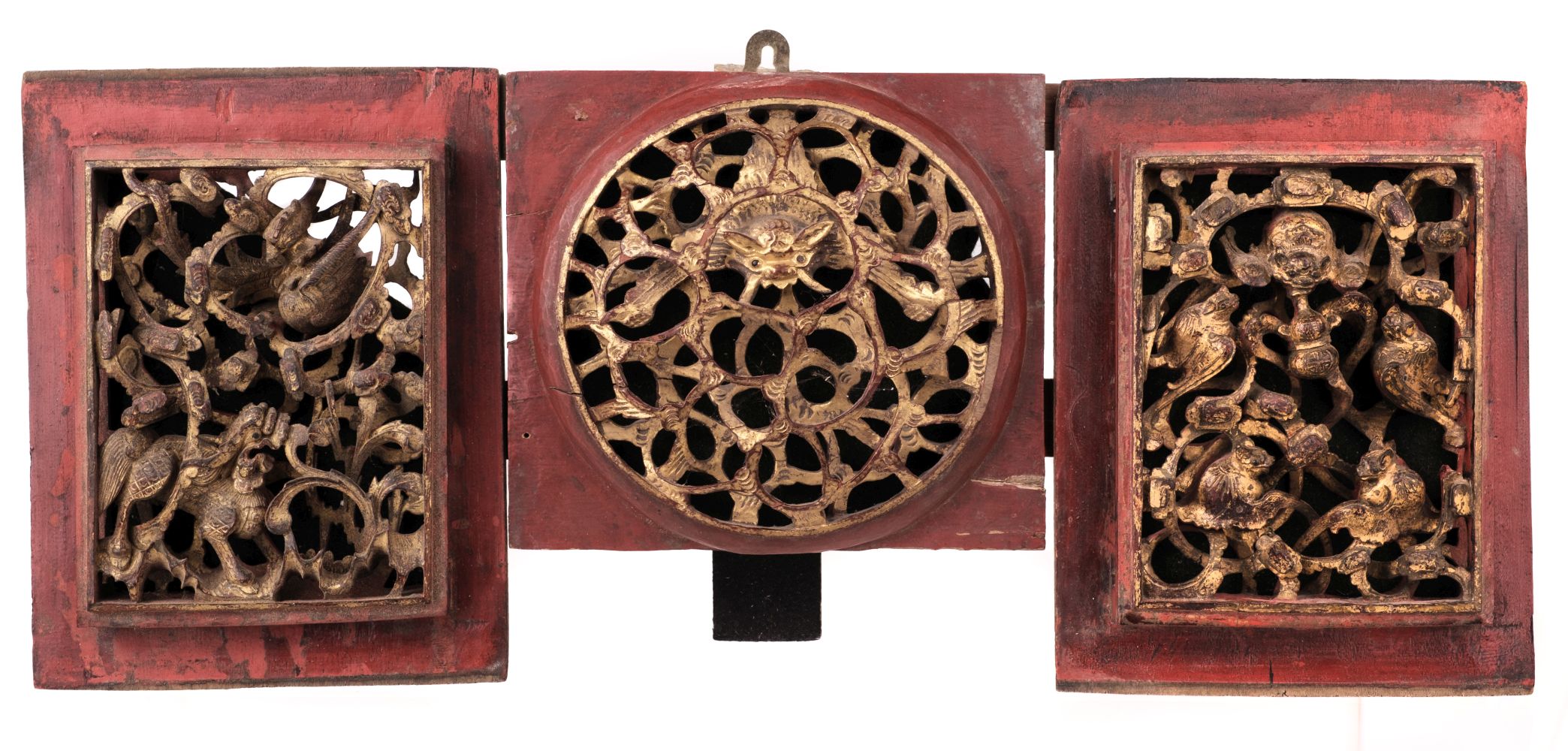 Lot 196 - Carved Panels. Chinese wood carvings, Qing