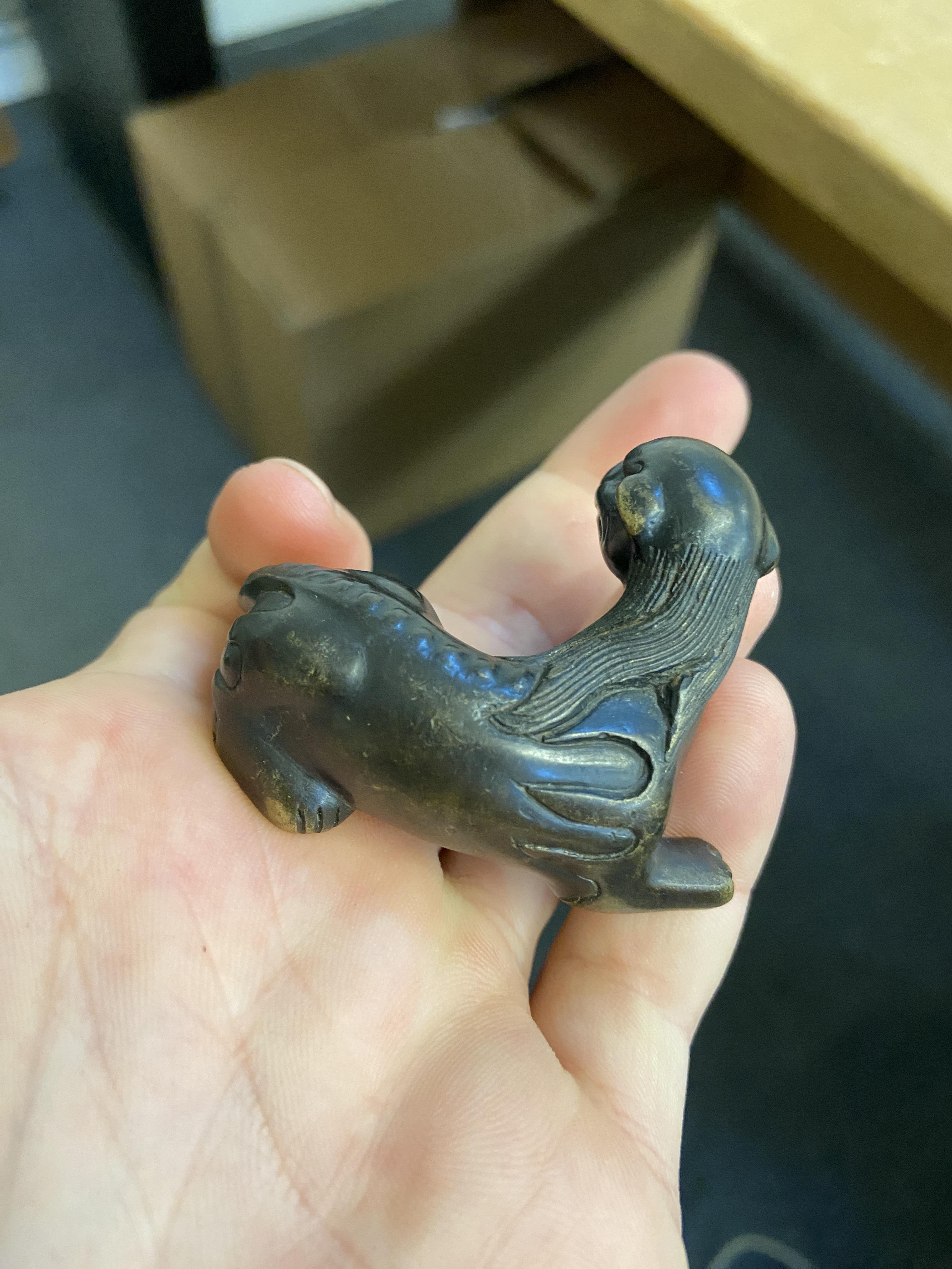 Lot 108 - Paperweight. Chinese bronze paperweight,