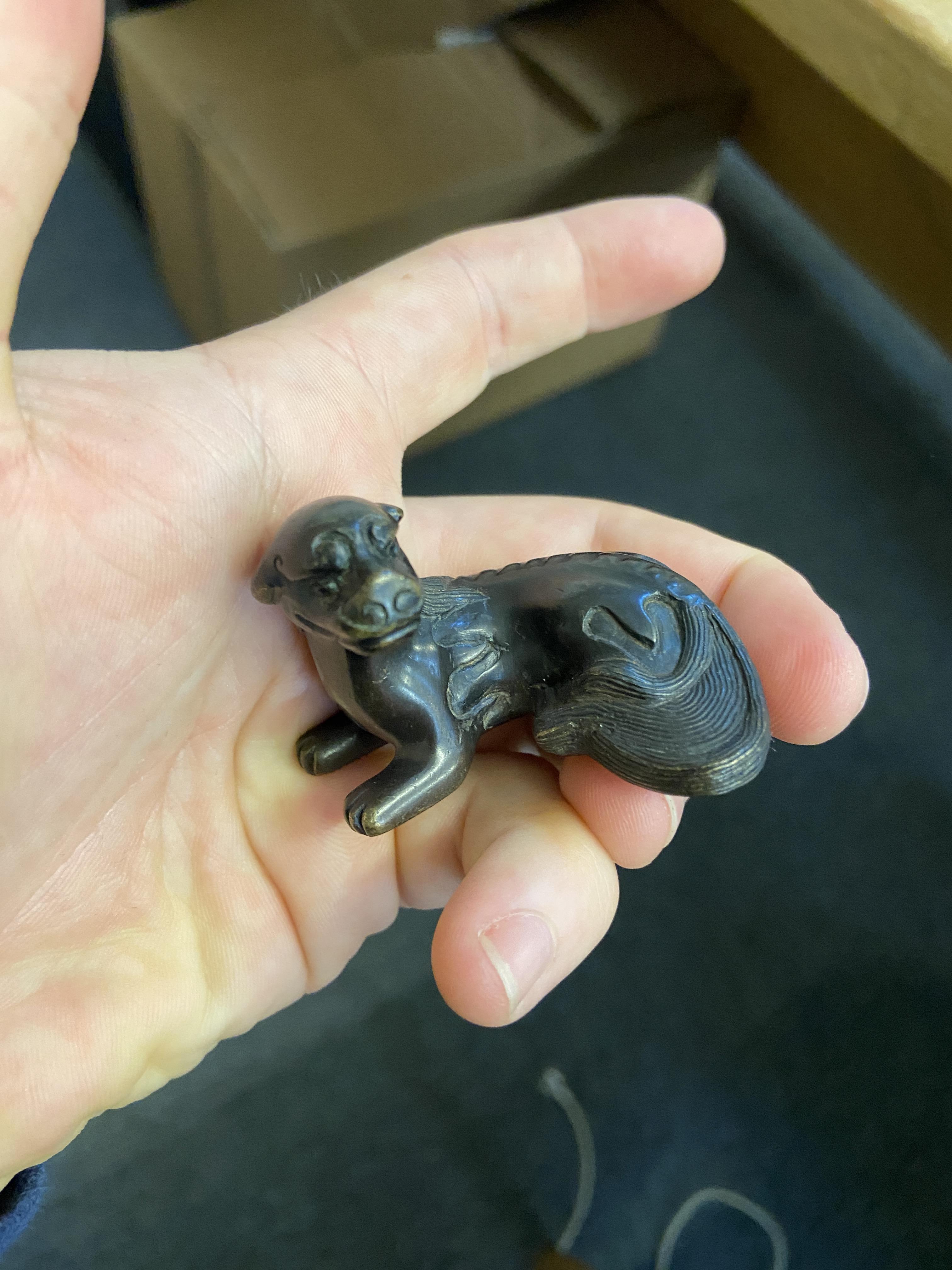 Lot 108 - Paperweight. Chinese bronze paperweight,