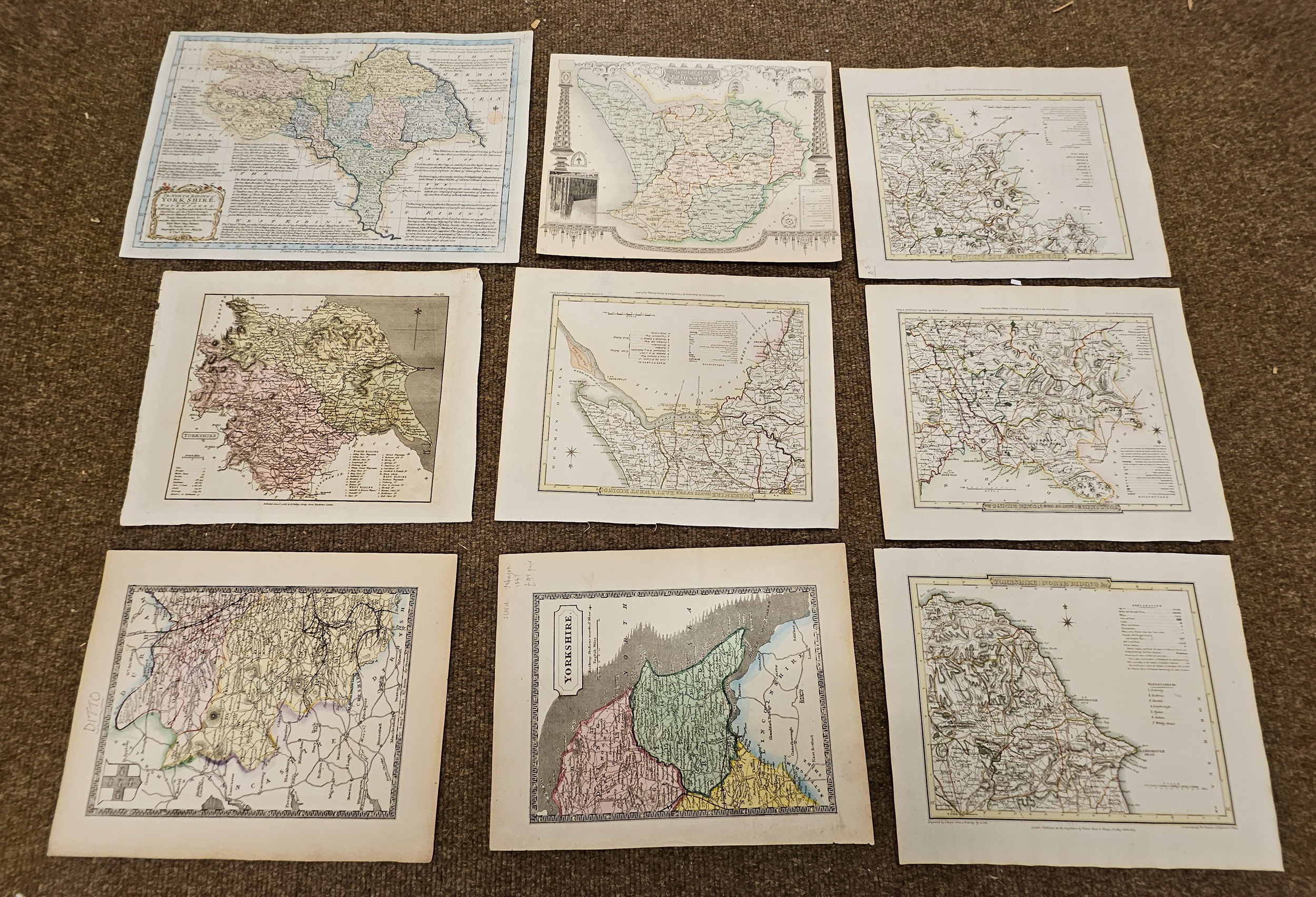 Lot 259 - Yorkshire. A collection of 36 maps, 17th