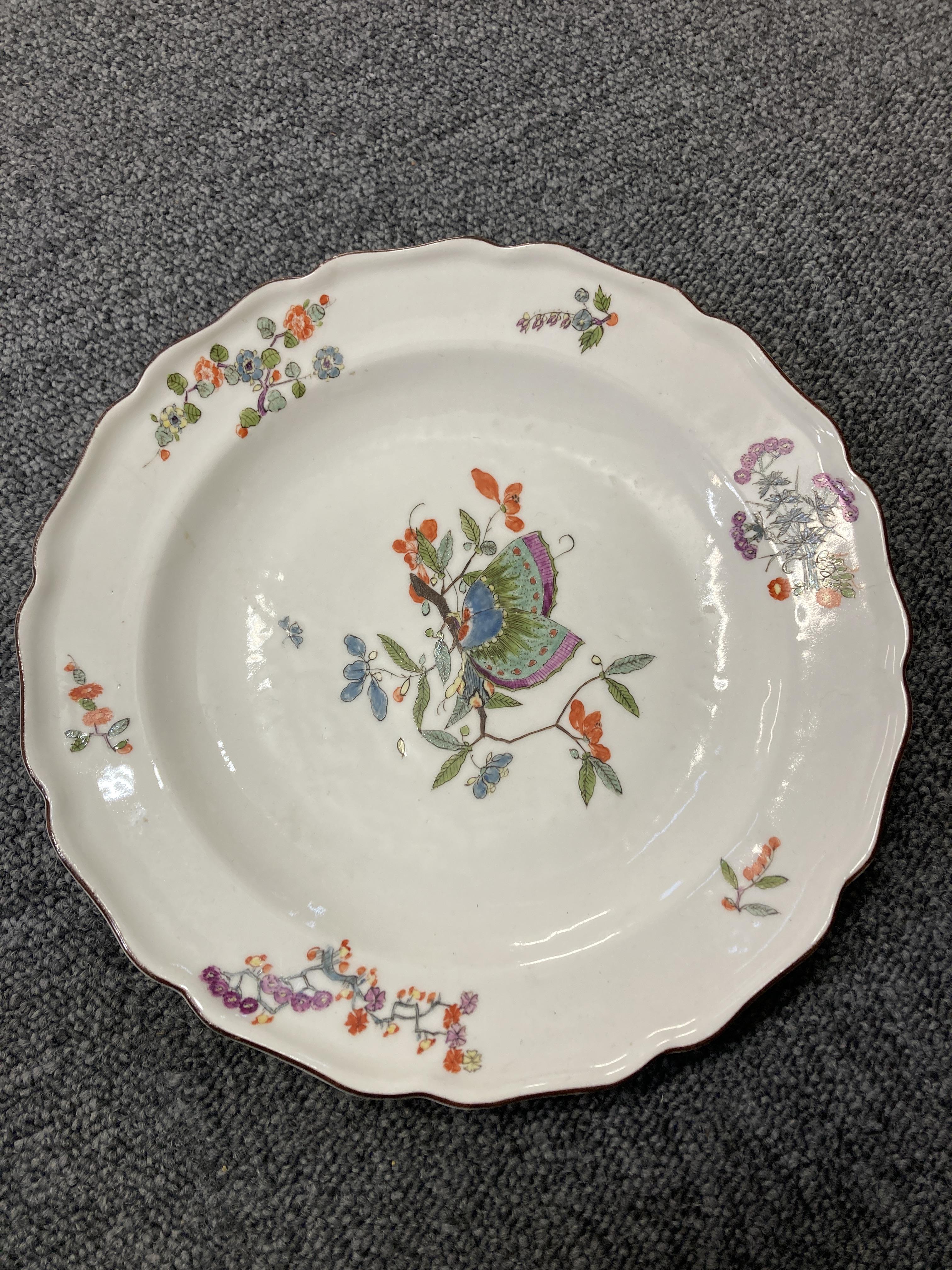 Lot 259 - Plate. Meissen polychrome porcelain plate,