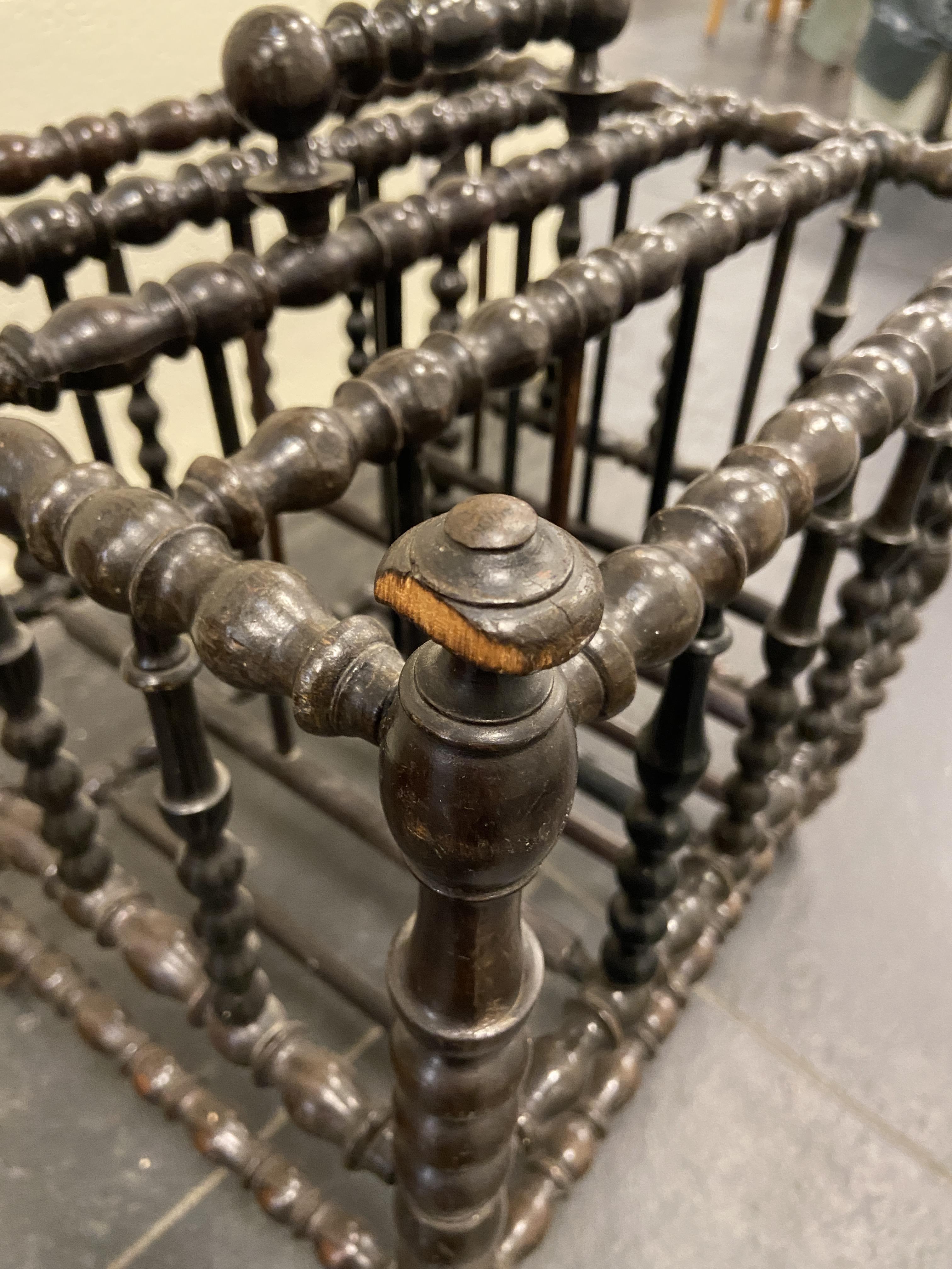 Lot 286 - Canterbury. A Victorian bobbin turned