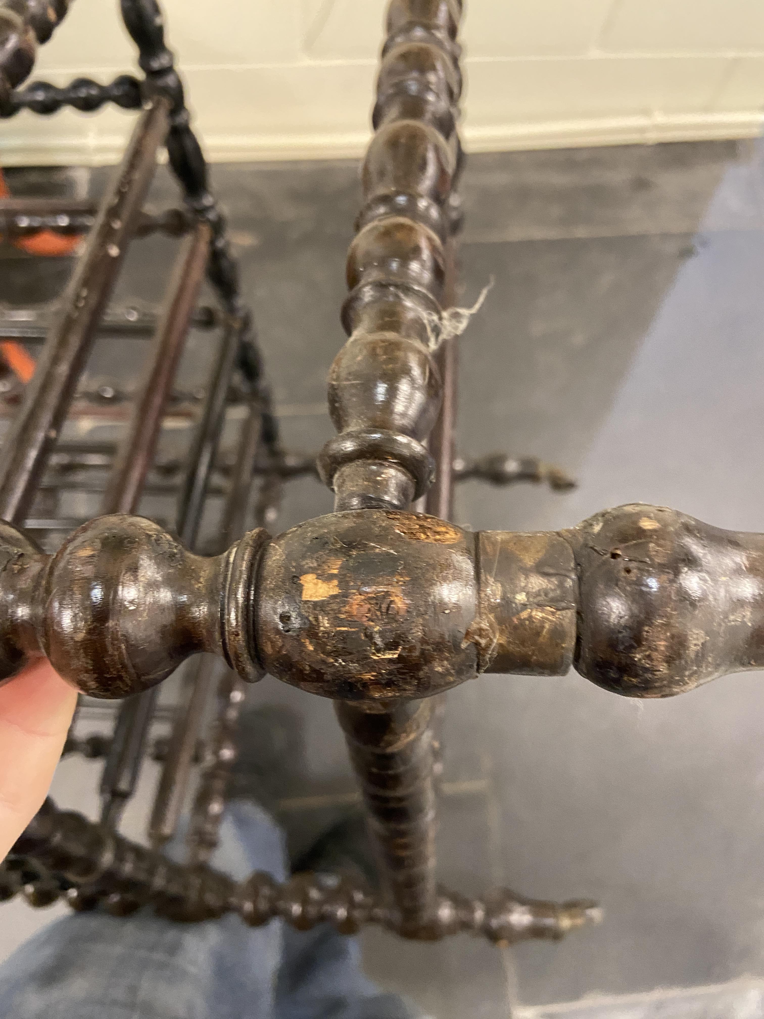 Lot 286 - Canterbury. A Victorian bobbin turned