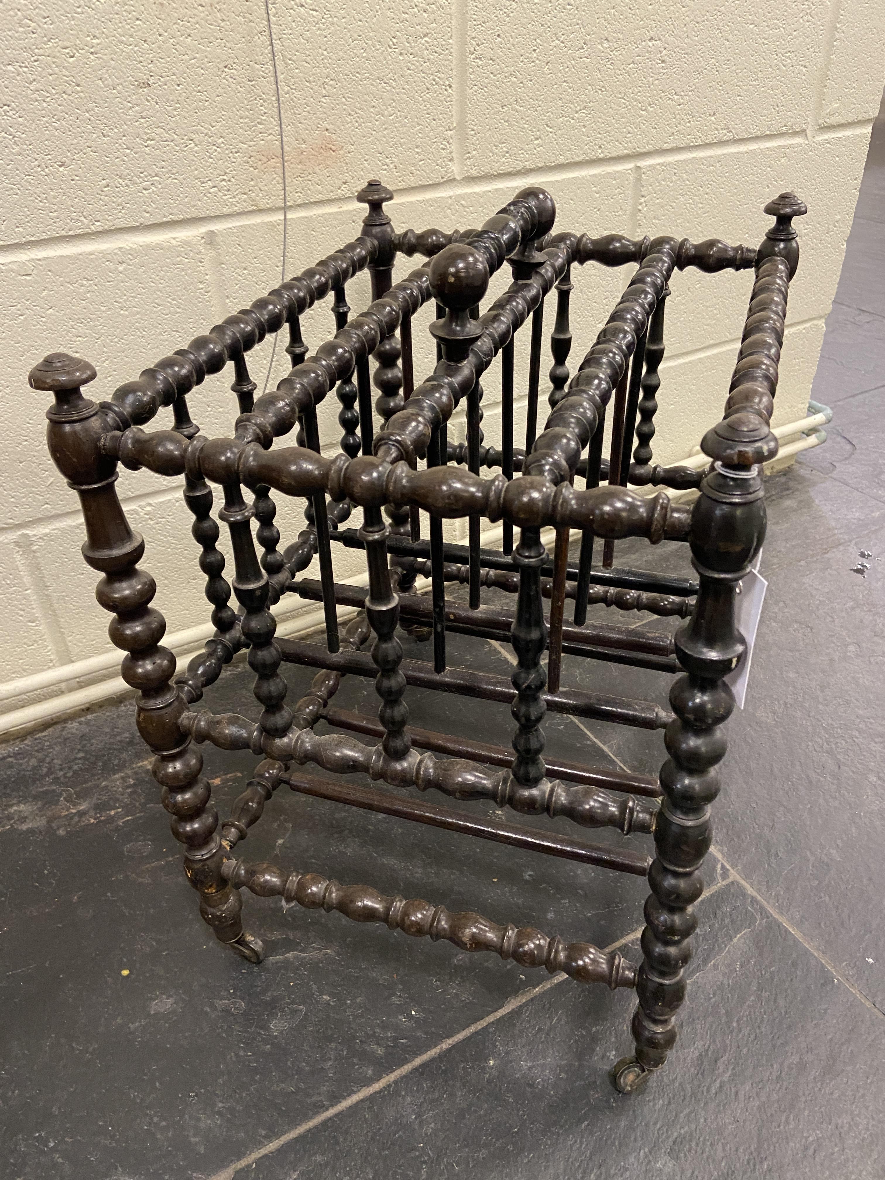 Lot 286 - Canterbury. A Victorian bobbin turned