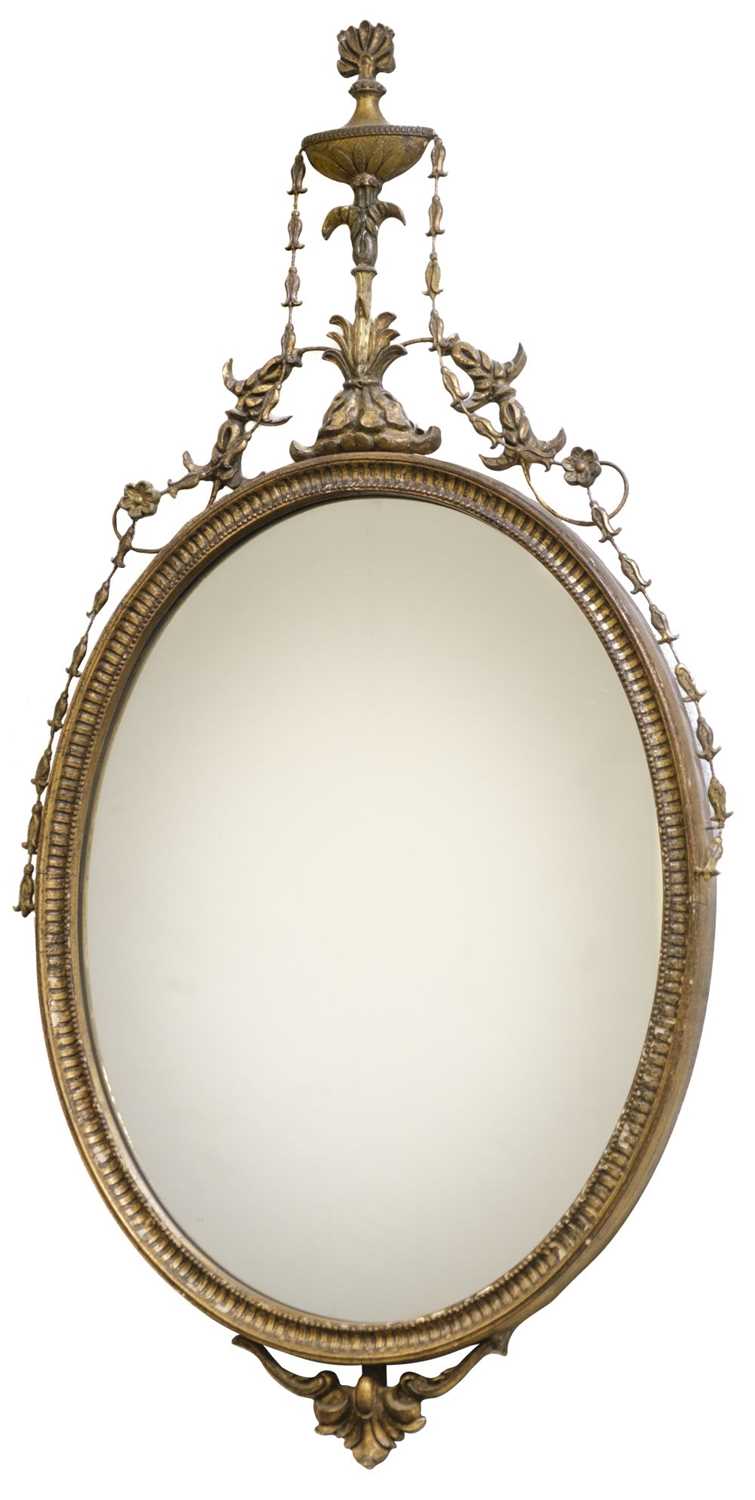 Lot 284 - Mirror. A 19th century Adam's style gilt