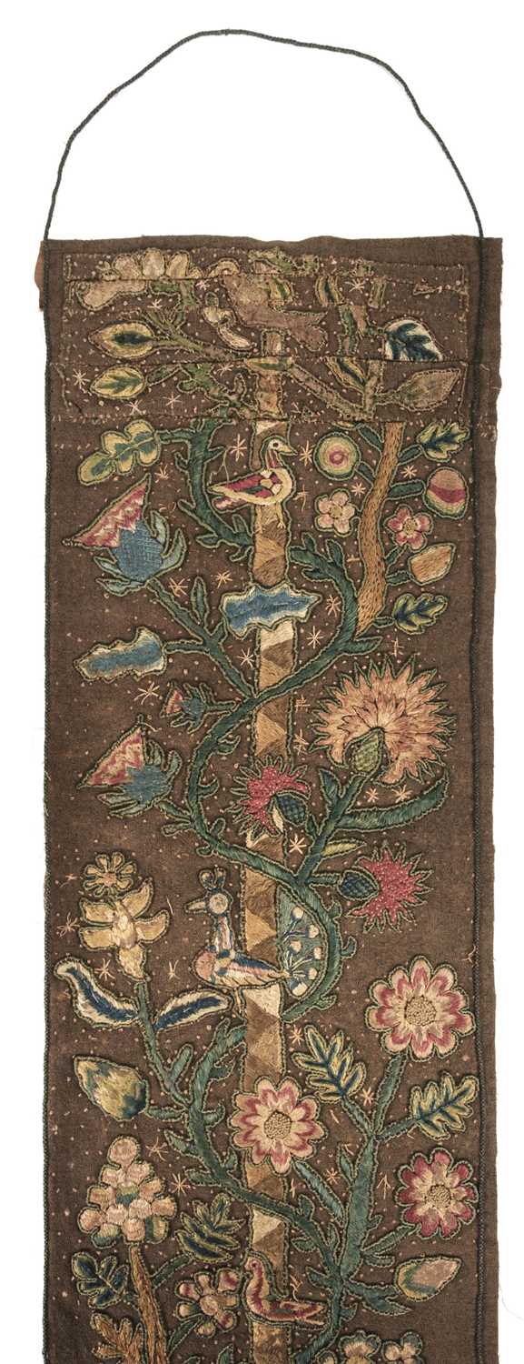 Lot 409 - Crewelwork. A Tree of Life crewelwork panel,