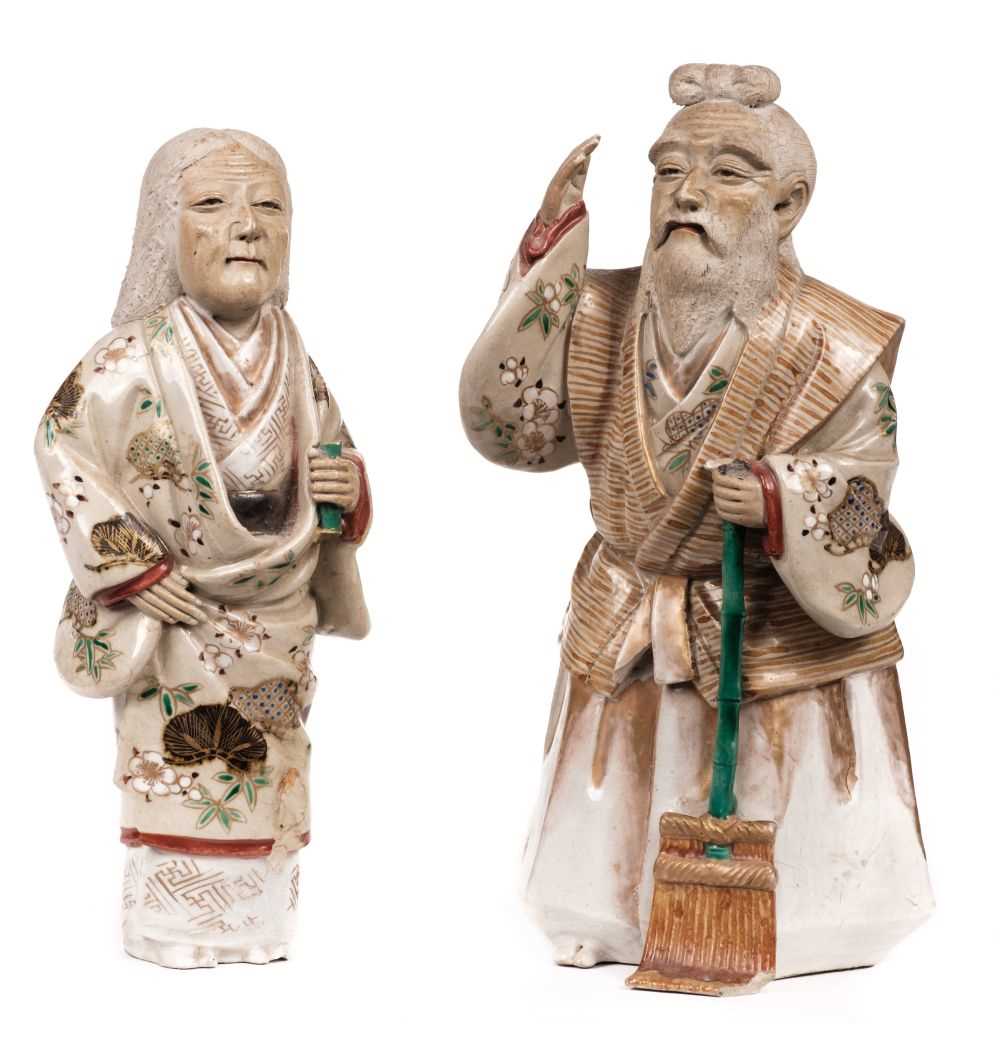 Lot 159 - Japanese Figures. Pair of Japanese poly