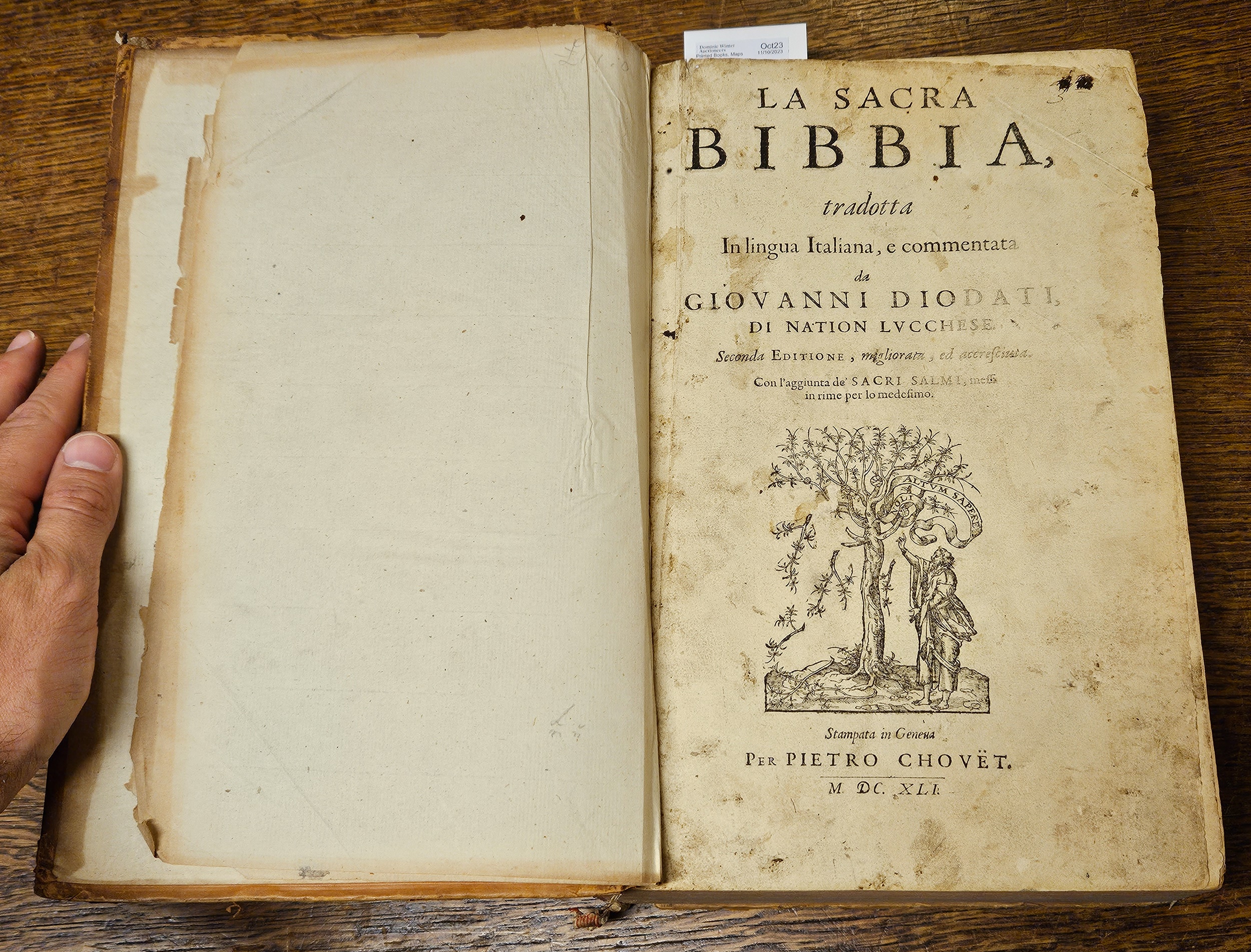 Lot 343 - Bible [Italian]. La Sacra Bibbia, tradotta