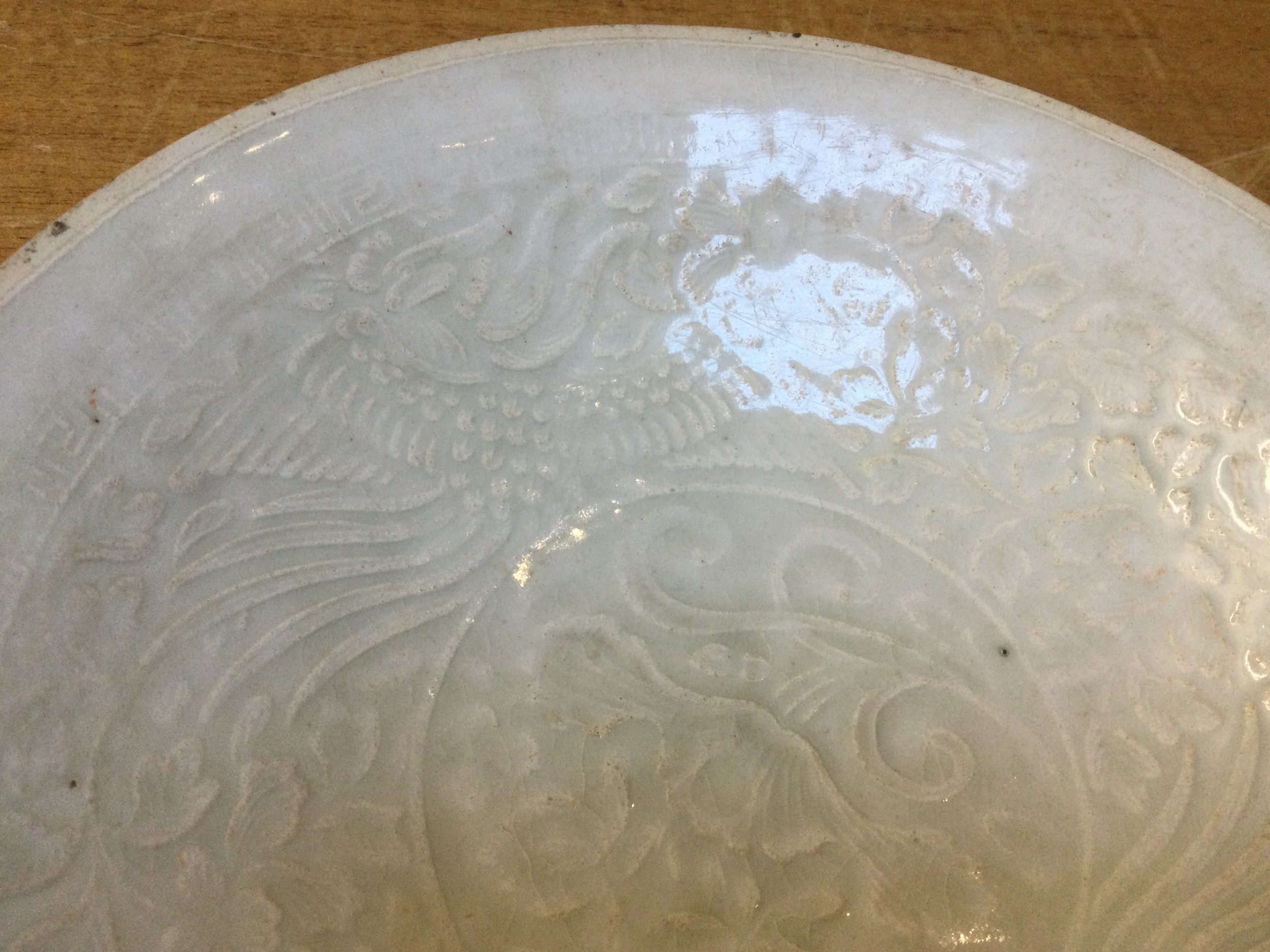 Lot 19 - Dish. Chinese Yingqing moulded dish, Southern