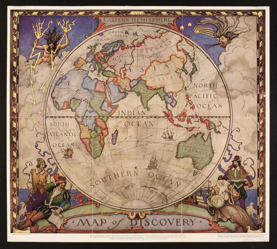 Lot 130 - World. Wyeth (N. C.). Map of Discovery.