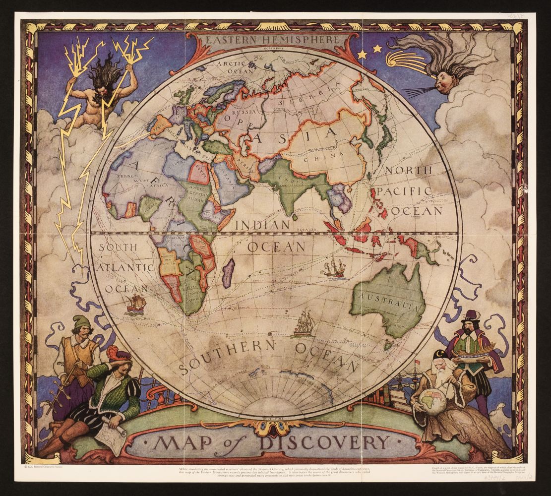 Lot 130 - World. Wyeth (N. C.). Map of Discovery.