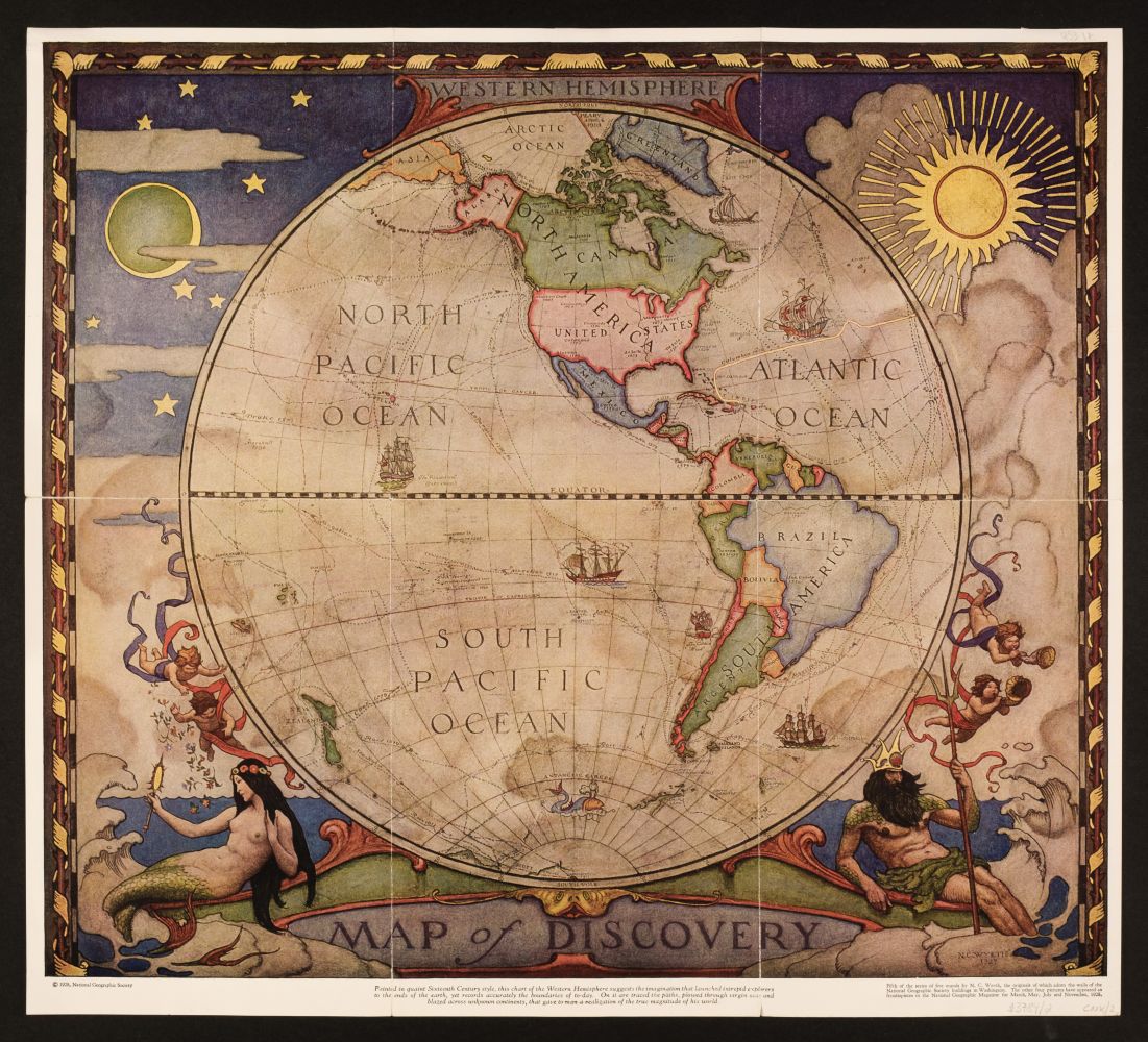 Lot 130 - World. Wyeth (N. C.). Map of Discovery.