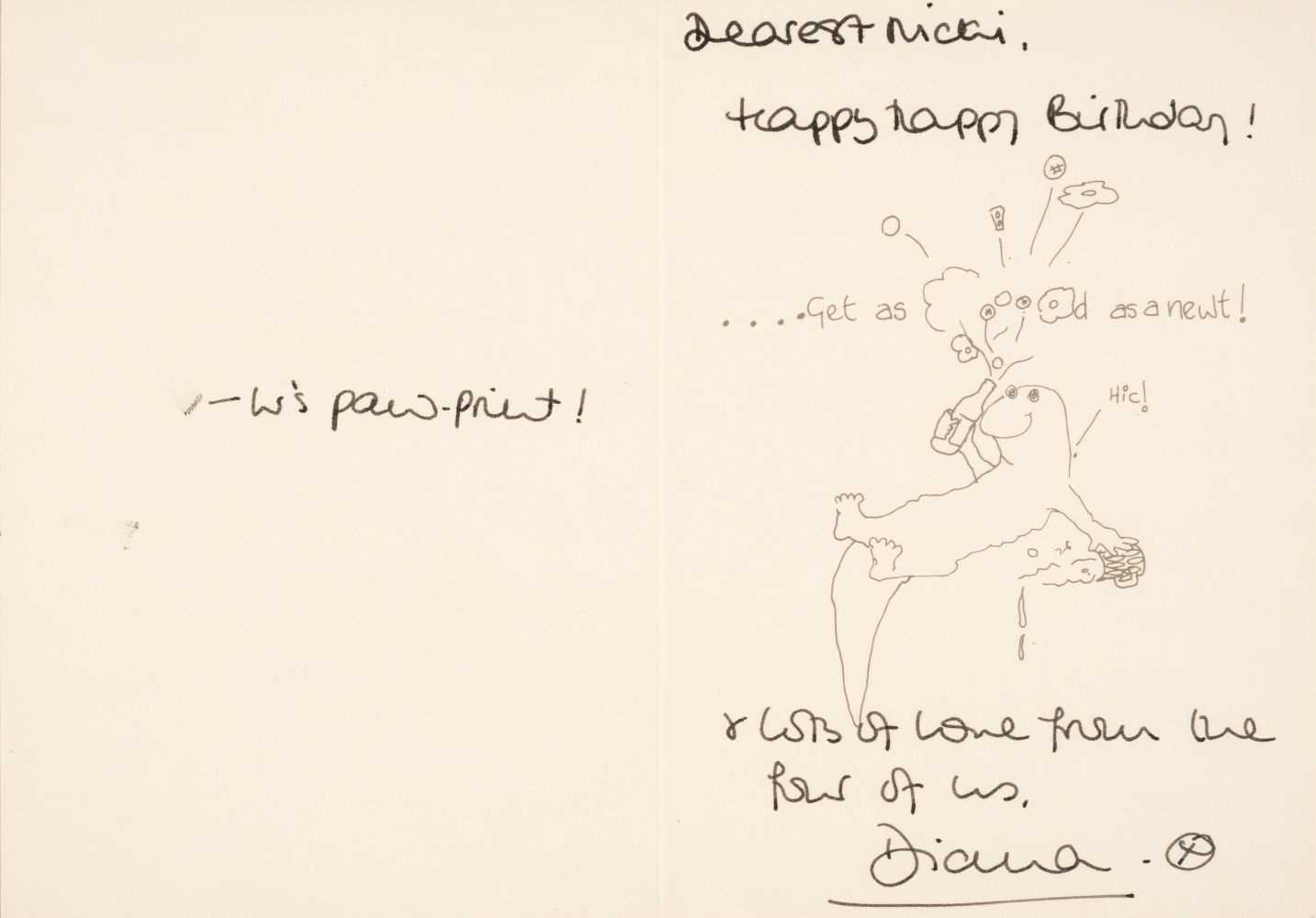 Lot 260 - Diana, Princess of Wales. A signed Birthday