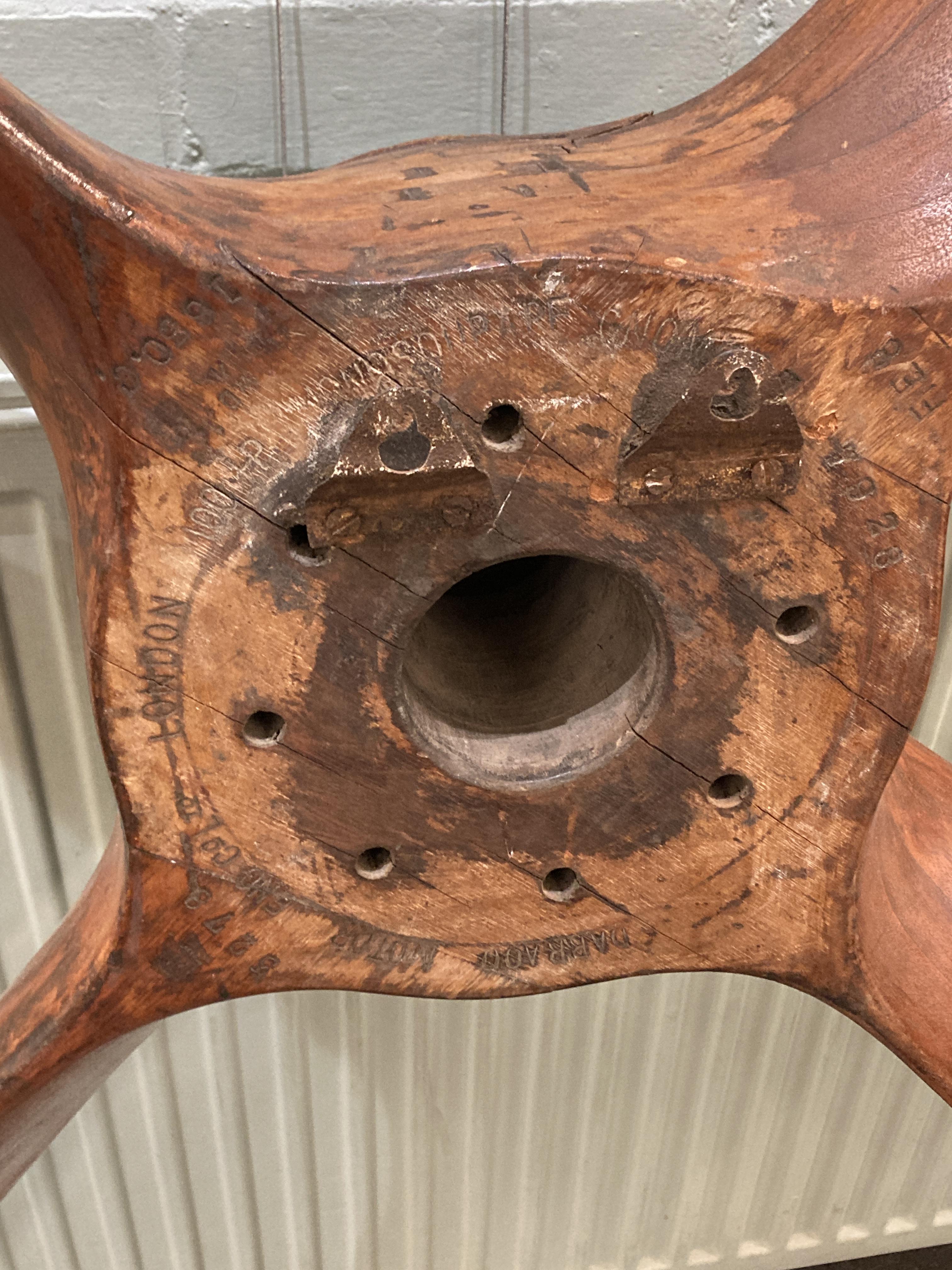 Lot 205 - Propeller. WWI F.E.8 four-blade mahogany