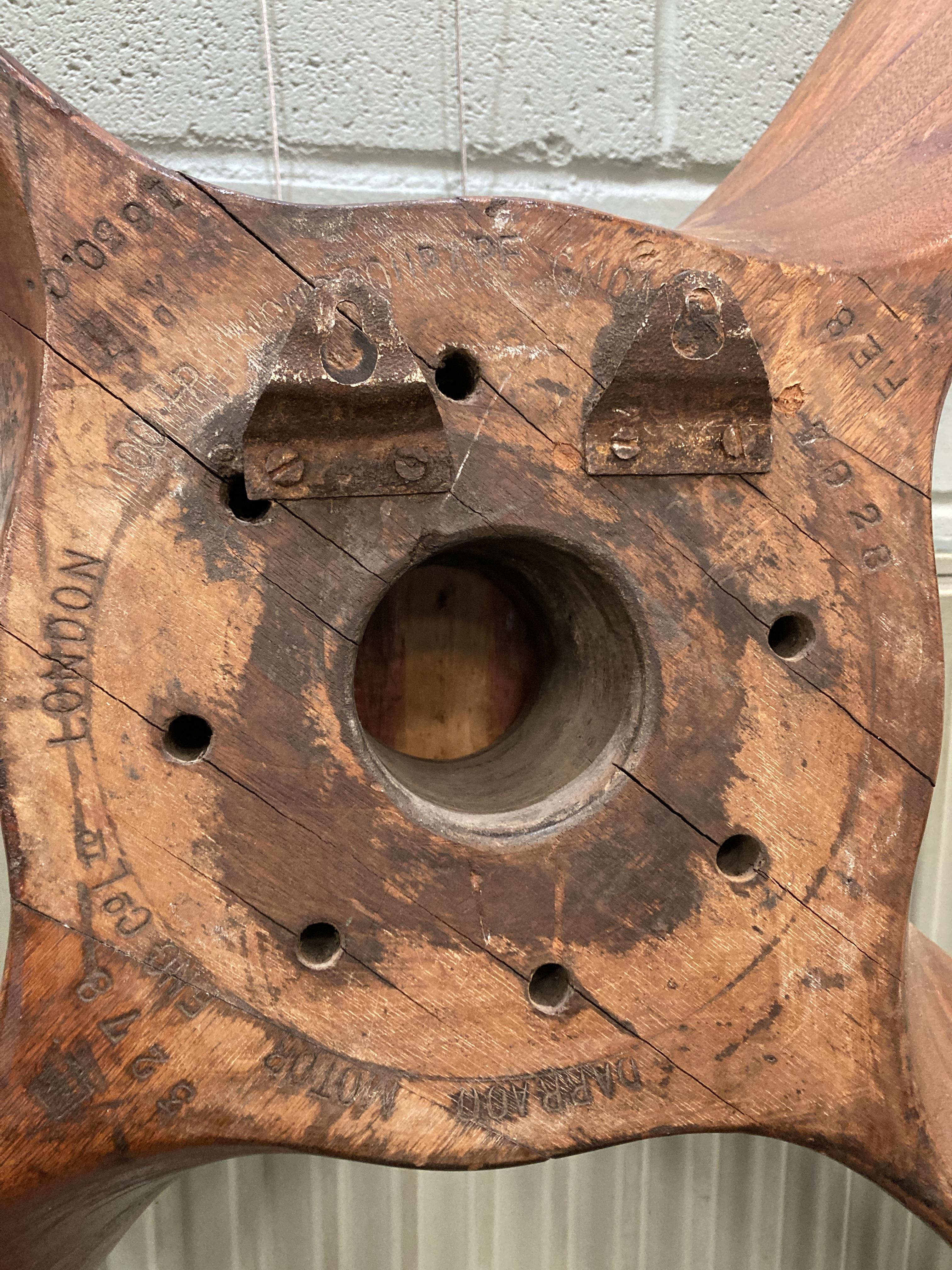 Lot 205 - Propeller. WWI F.E.8 four-blade mahogany