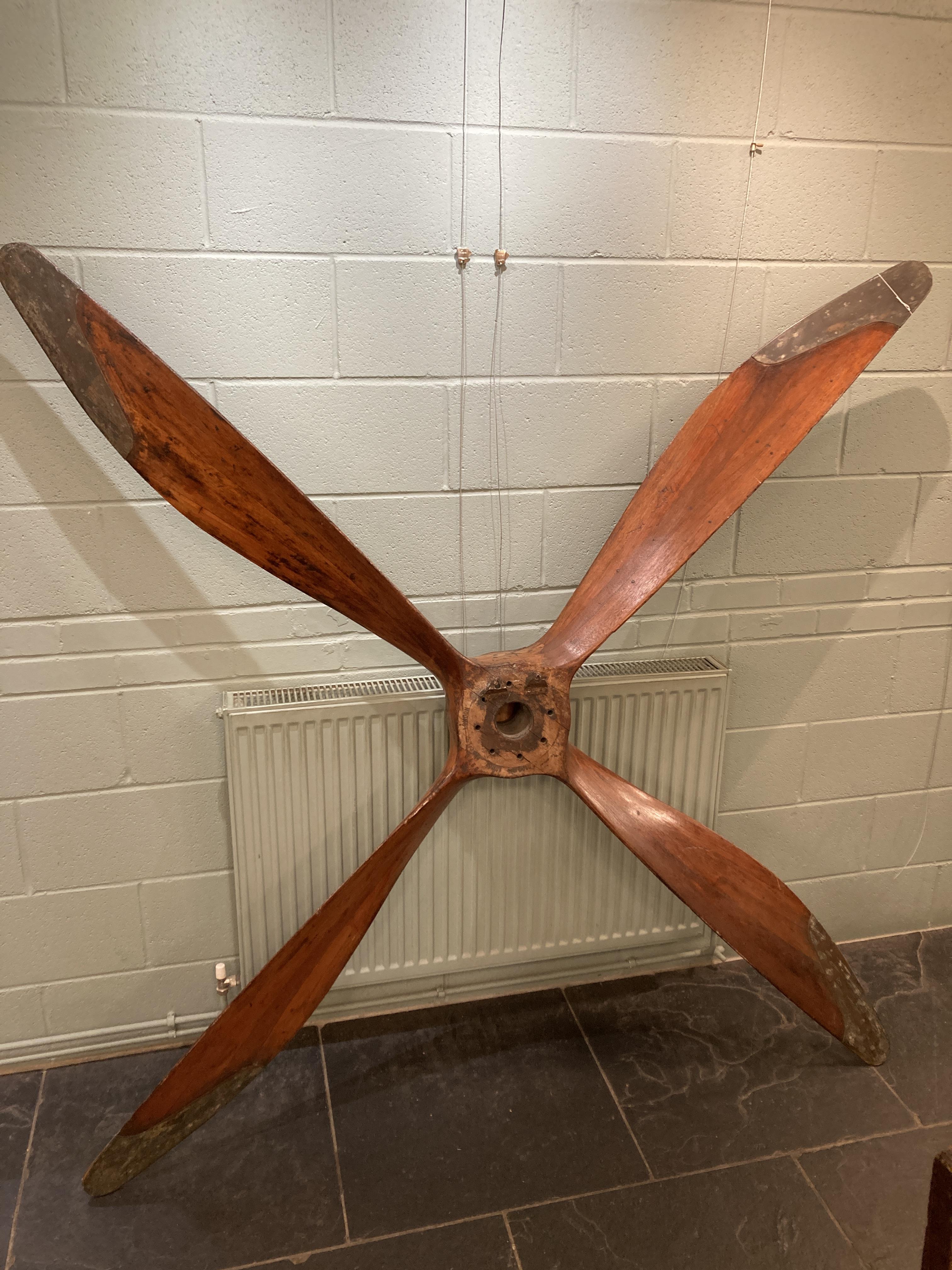 Lot 205 - Propeller. WWI F.E.8 four-blade mahogany