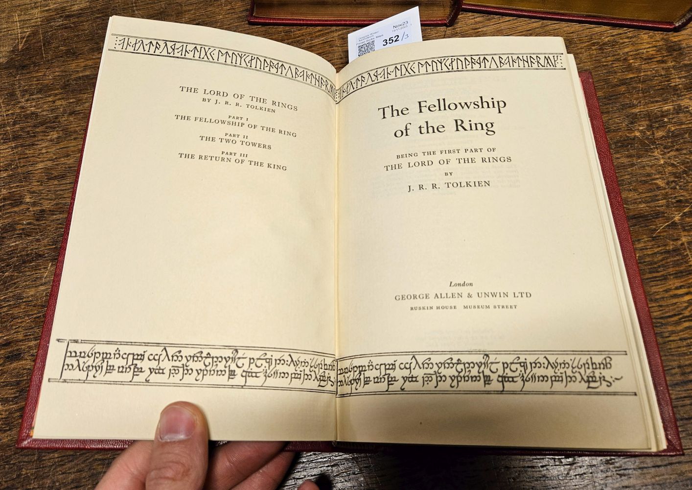 Lot 352 - Tolkien (J. R. R.). The Lord of The Rings, 3
