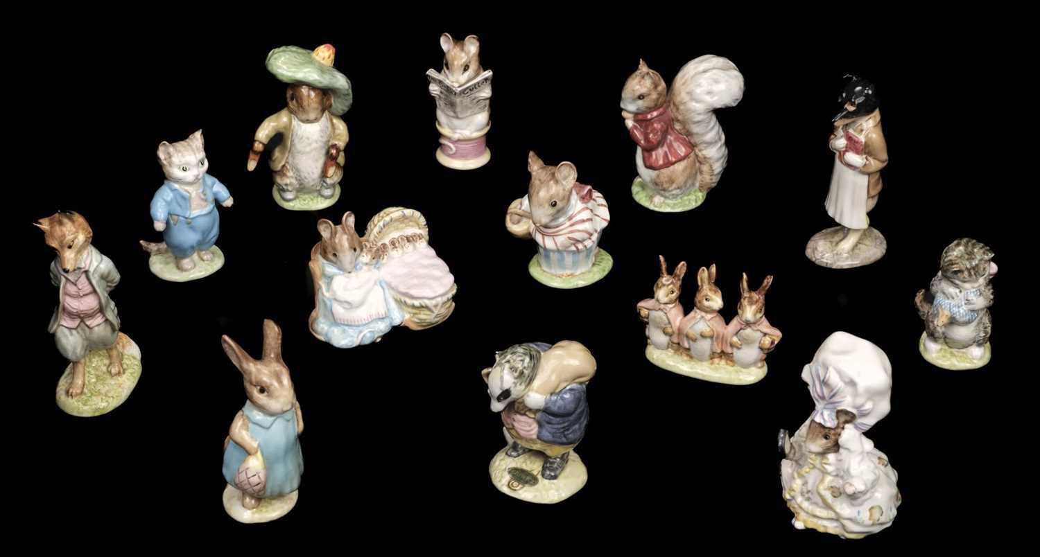 Lot 617 - Beswick. Beatrix Potter figures, each with