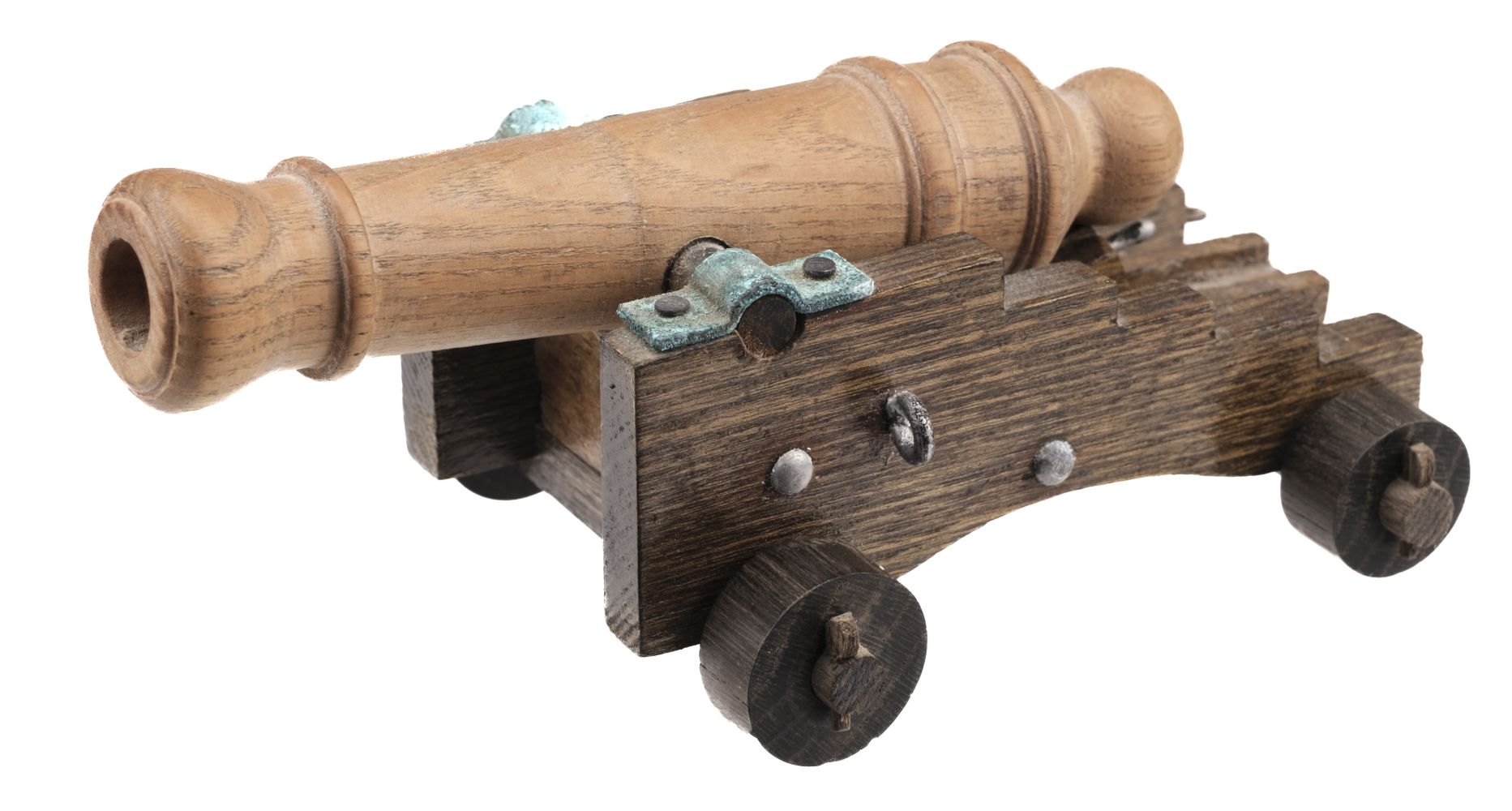 Lot 240 - HMS Invincible. A wooden cannon made from
