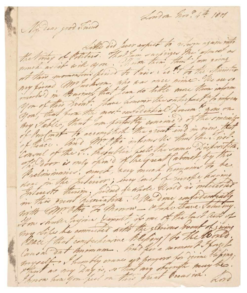 Lot 417 - Treaty of Amiens. An Autograph Letter Signed