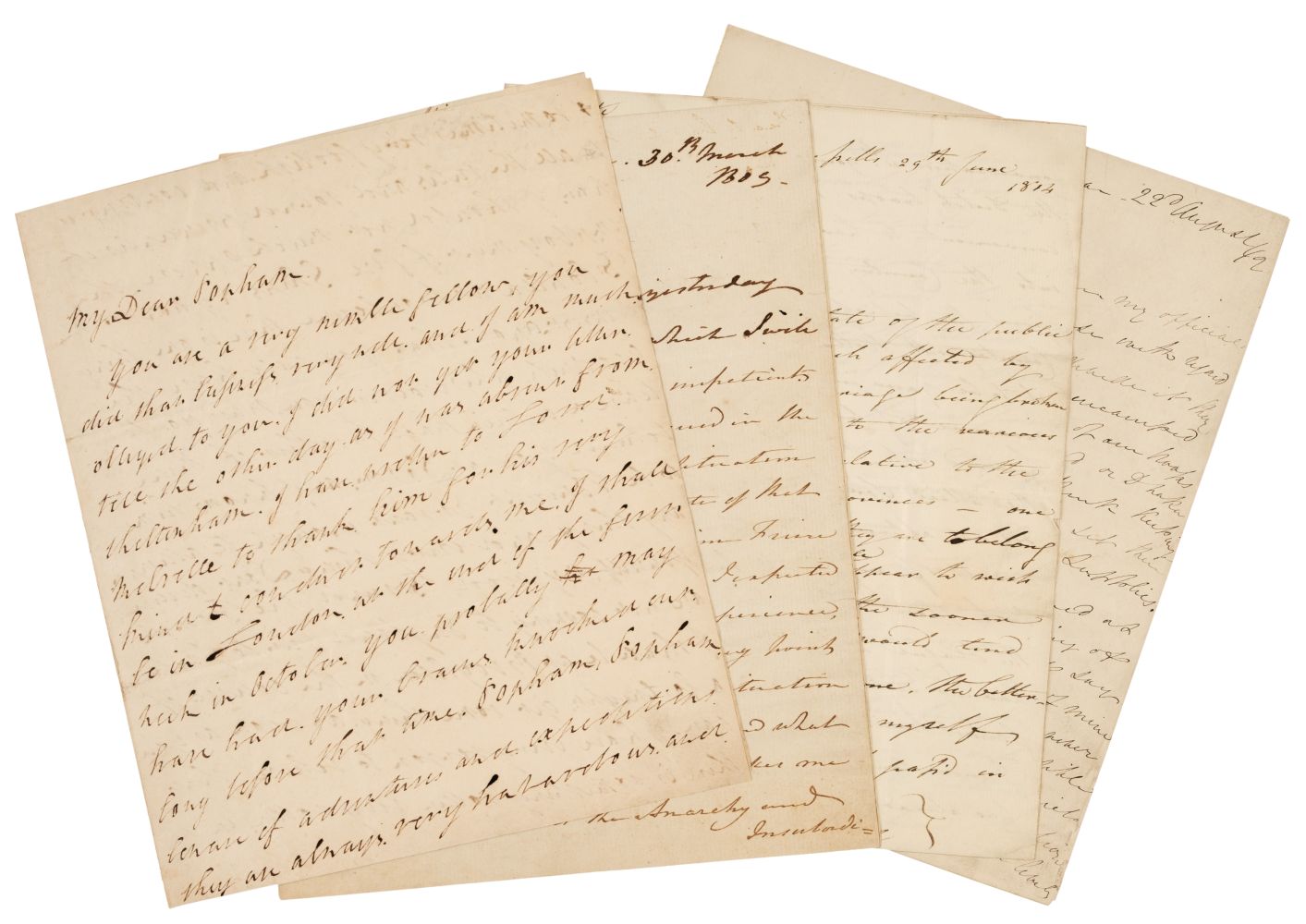 Lot 300 - Military Letters. A group of 4 Autograph