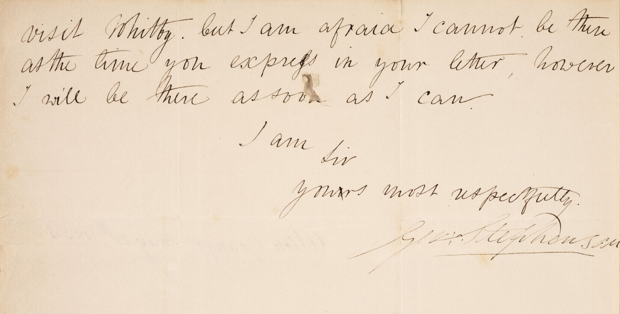 Lot 368 - Stephenson (George, 1781-1848). Autograph