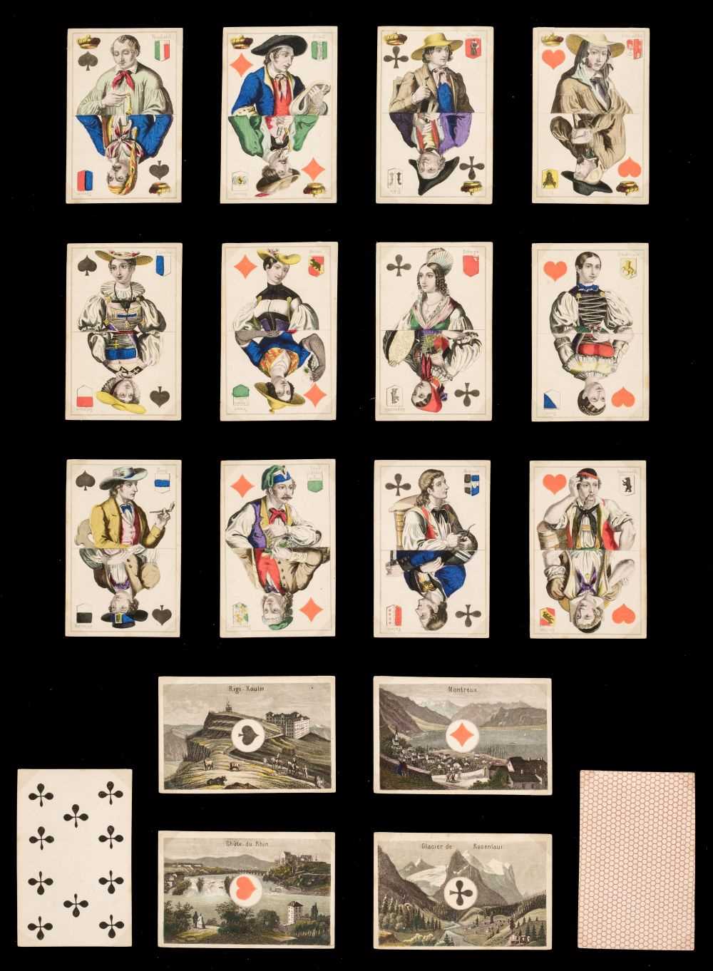 Lot 288 - Swiss playing cards. Swiss Canton Costumes,