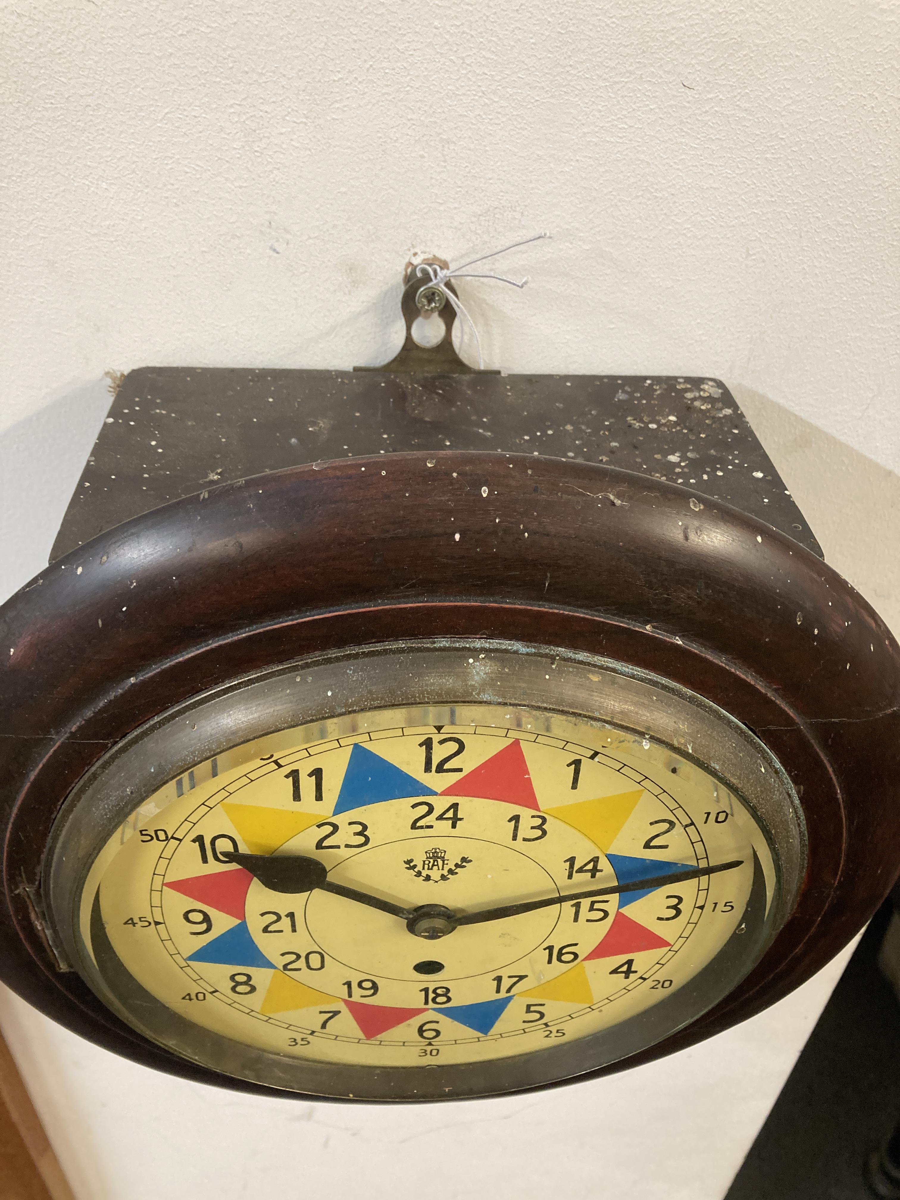 Lot 159 - Sector Clock. WWII RAF sector wall clock,
