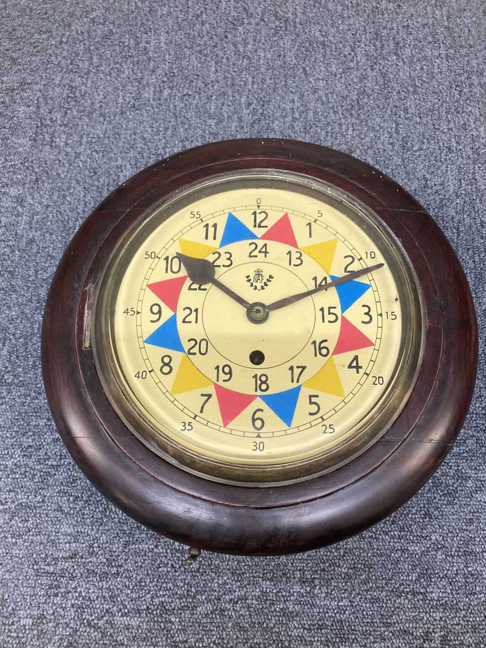 Lot 159 - Sector Clock. WWII RAF sector wall clock,