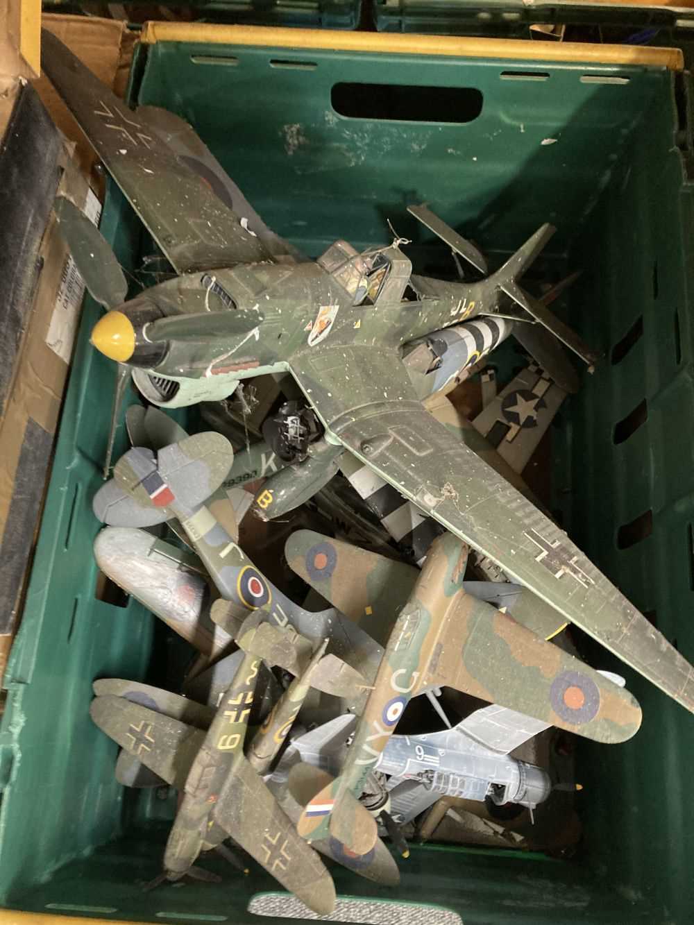 Lot 133 - Plastic kit built aircraft, mostly WWII