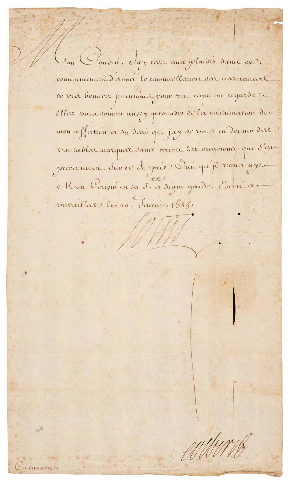 Lot 318 - Louis XIV (1638-1715). Document Signed,