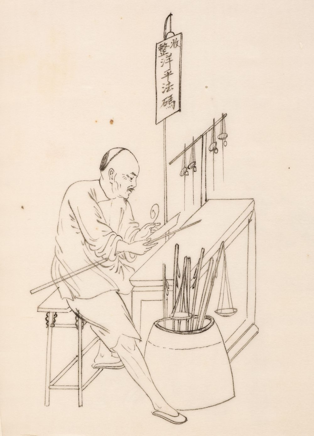 Lot 329 - Chinese School. Album of pen and black ink
