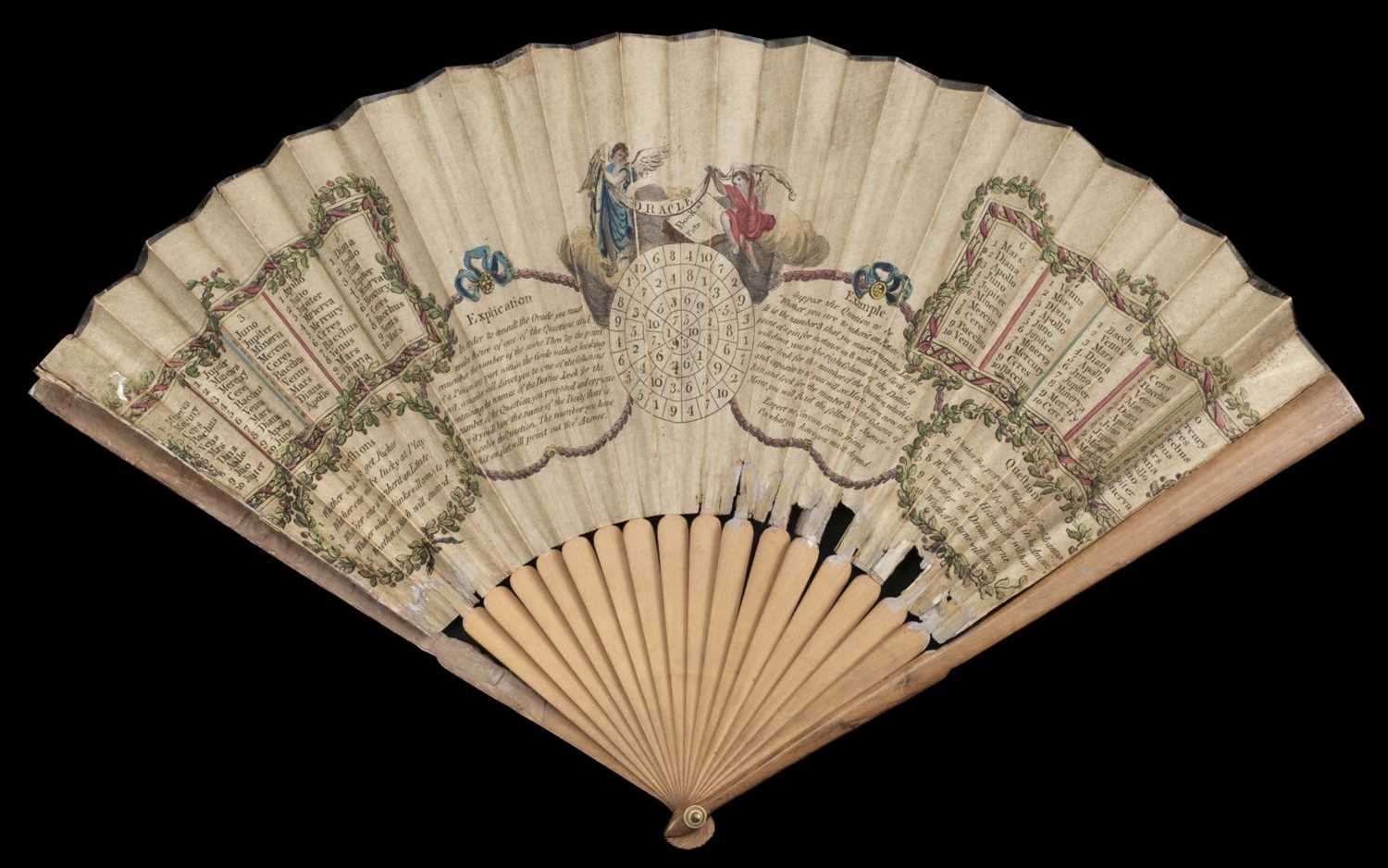 Lot 796 - Oracle Fan. A fortune-telling fan, circa