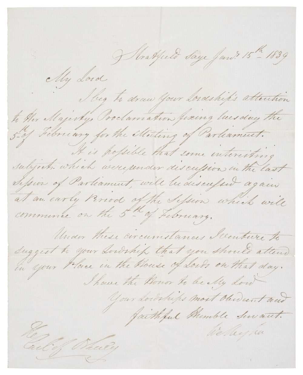 Lot 316 - Wellesley (Arthur, 1769-1852). Autograph